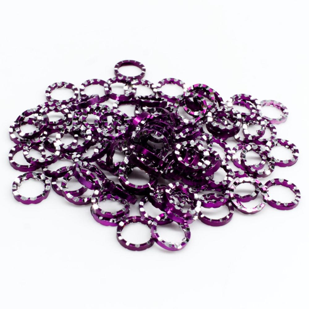 Aluminium Coloured Rings 10mm Purple 10pcs