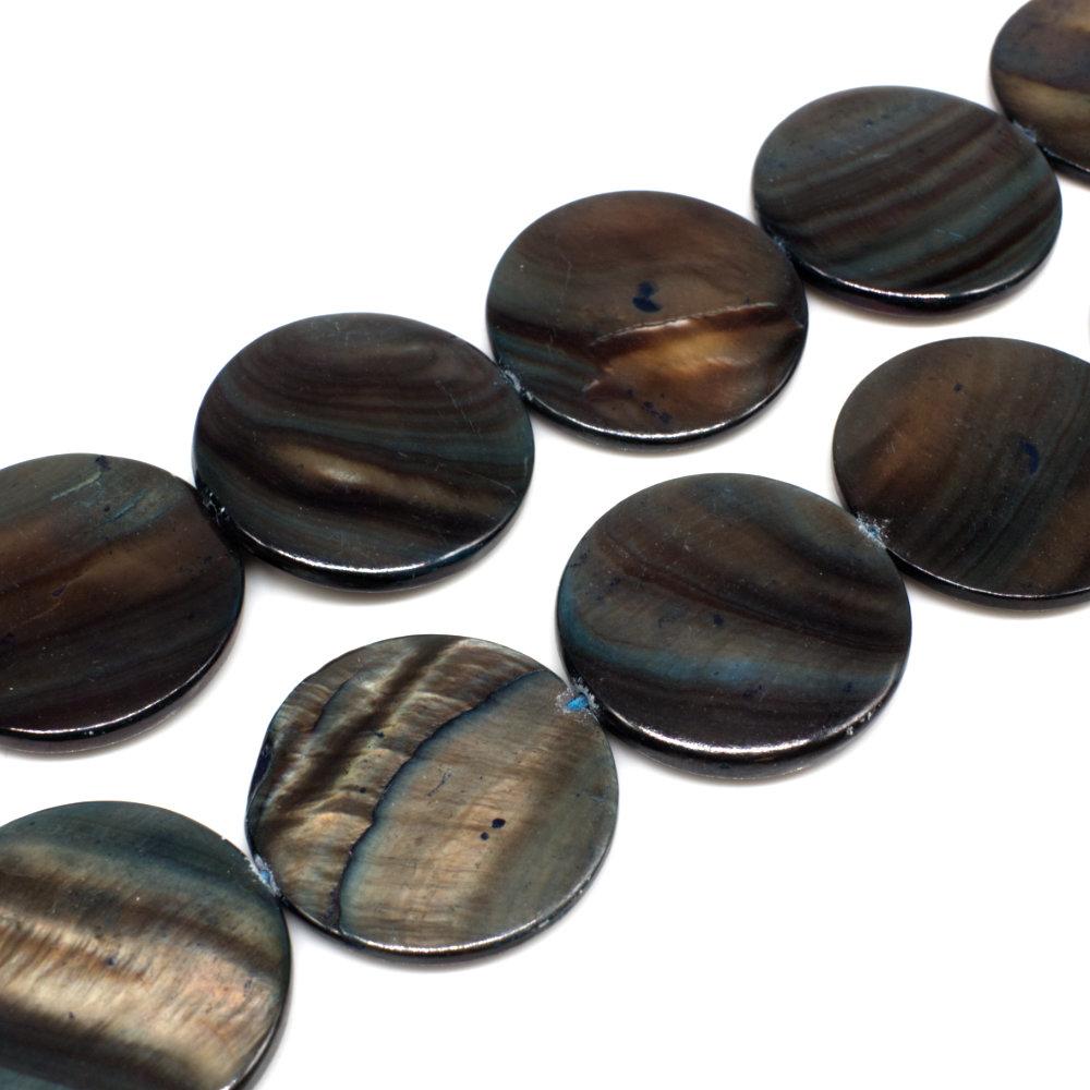 Shell Disc Beads 25mm - Charcoal Grey | Craft, hobby & jewellery ...