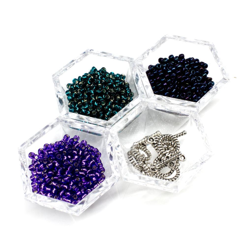 BC 2023 WK 4: 3 Bead Herringbone - Purple Nebula