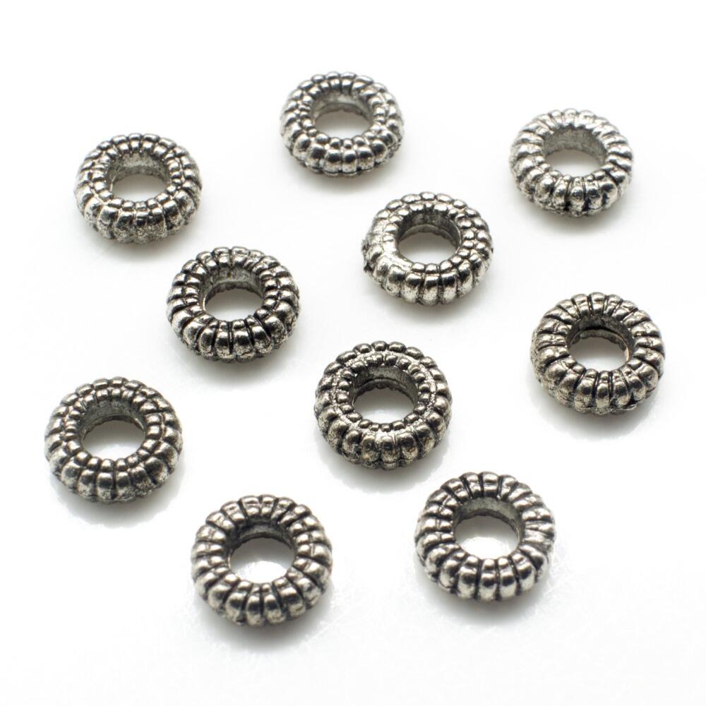 Metal Bead Disc 7.5mm 20pcs - Antique Silver