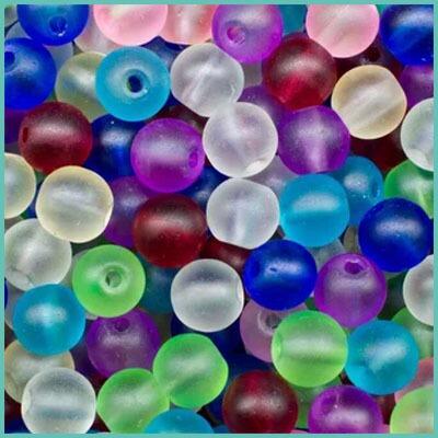 Frosted Glass Beads