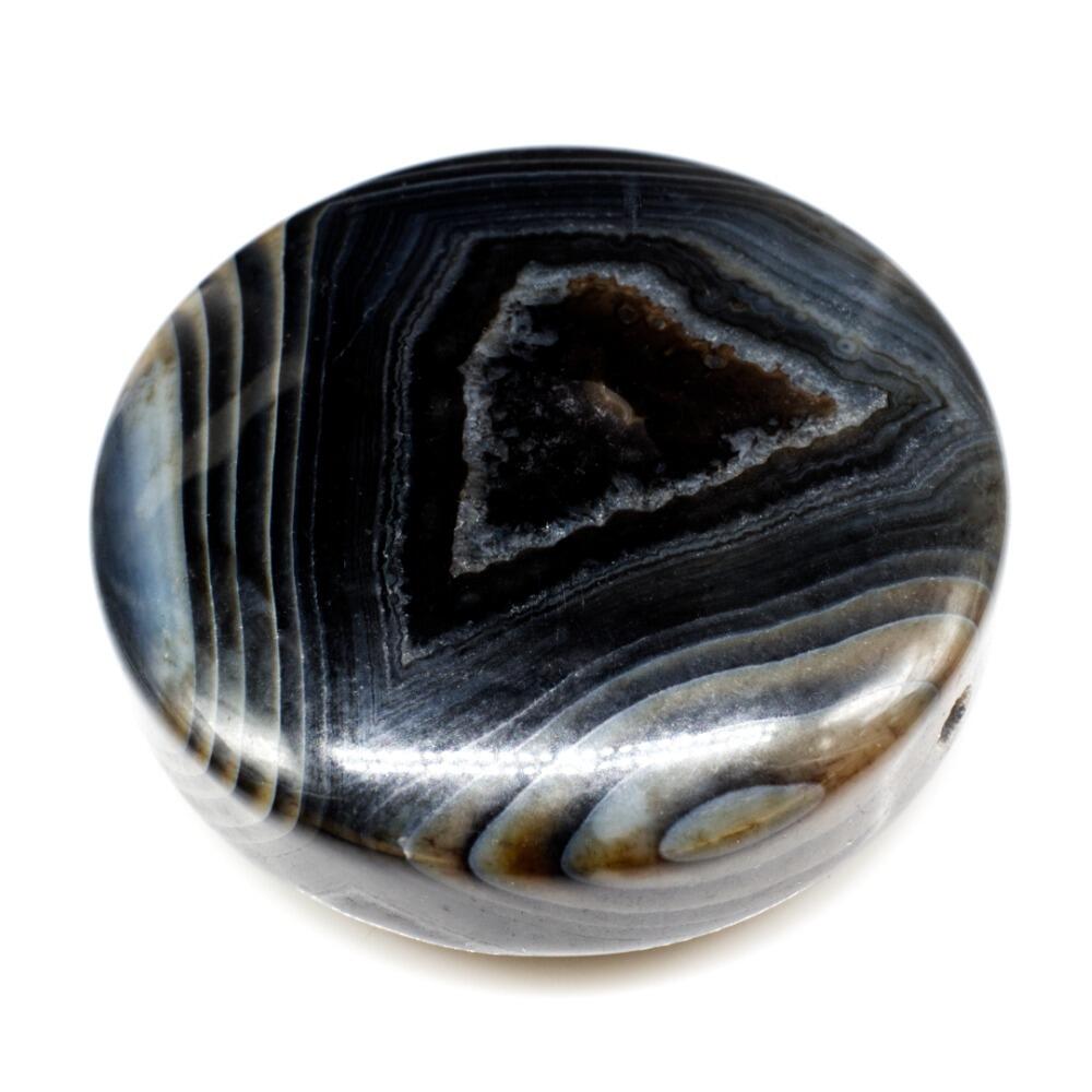Black Band Agate Chunky Disc Beads - 35-40mm 1pc