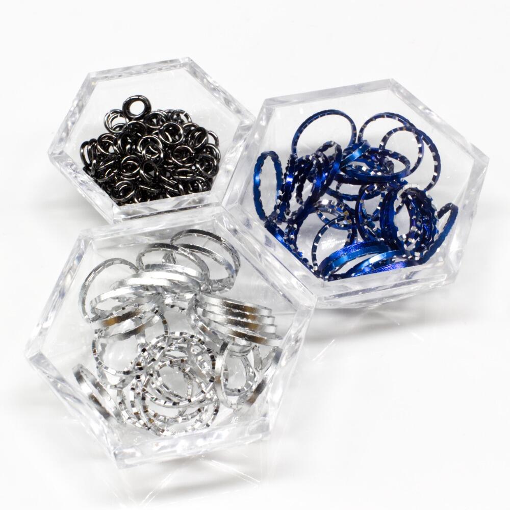 Double Sided Ring Necklace - Blue & Silver