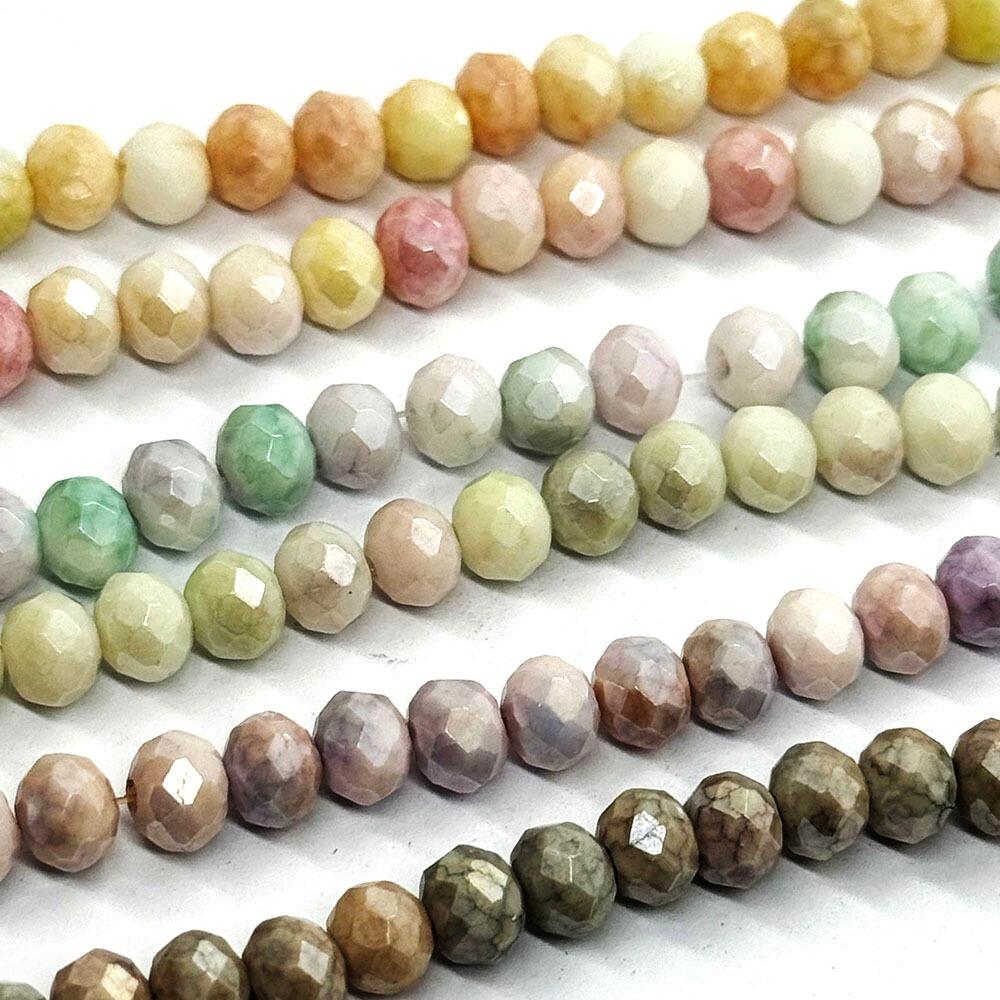 Crystal Rondelle 4x6mm - Jade Mixed Pack 16" String | Craft, hobby ...