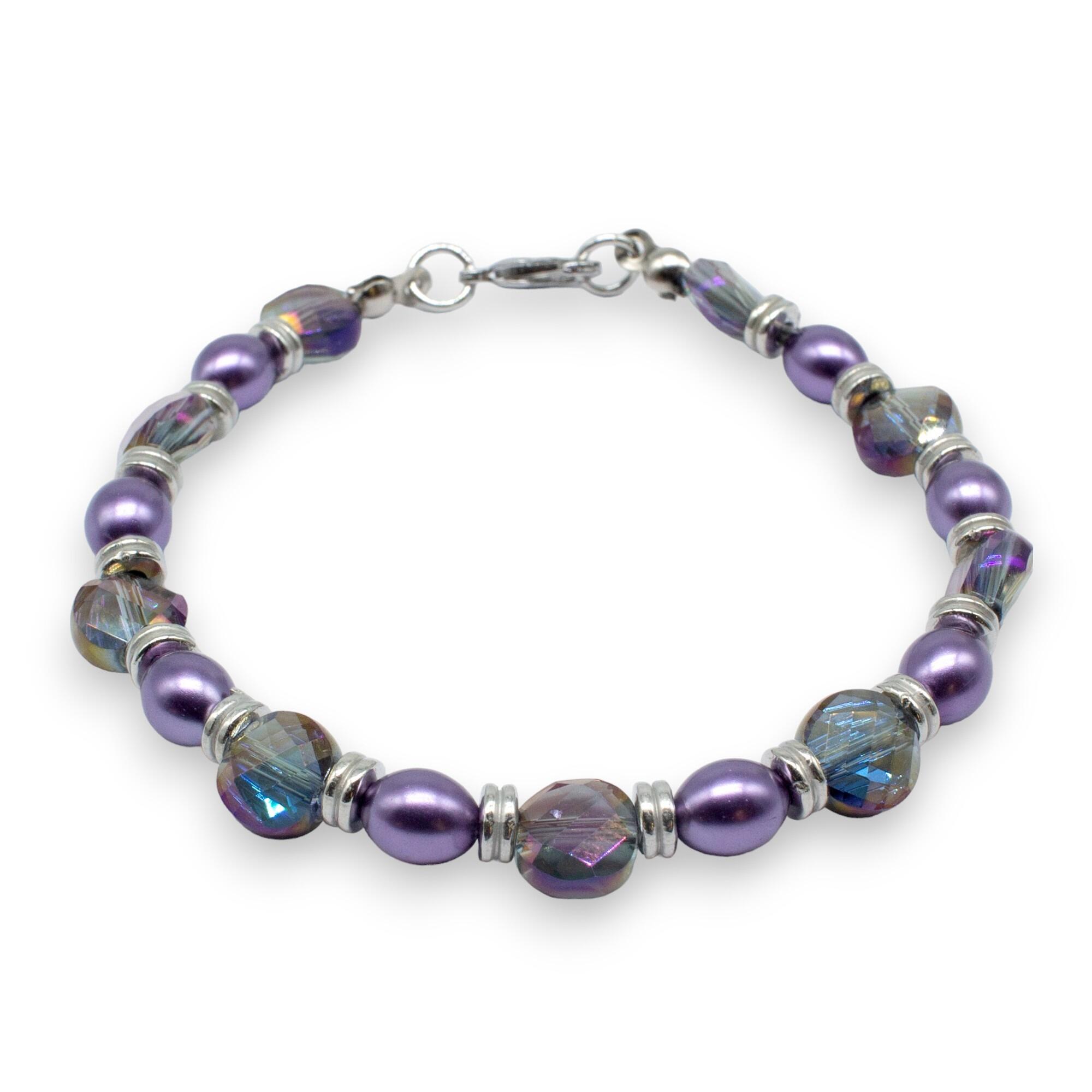 Crystal Coin Bracelet Makes 5 - Half Purple Iris