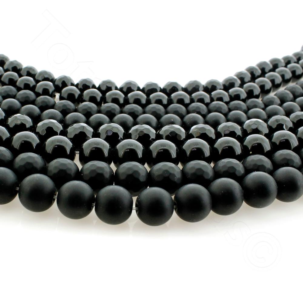 Synthetic Onyx Beads Pack 8mm and 10mm 8 Strings