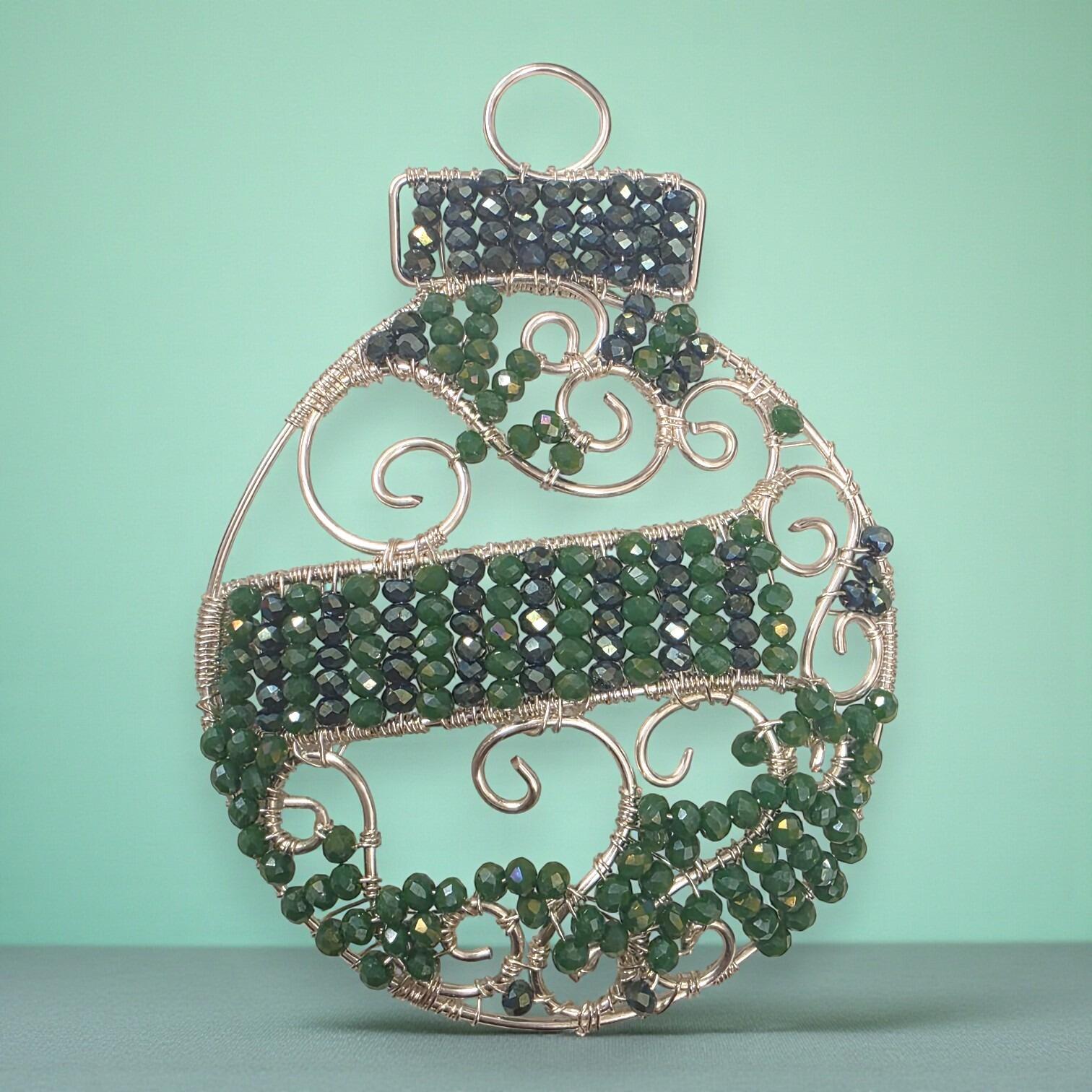Wire Bauble Decoration - Green