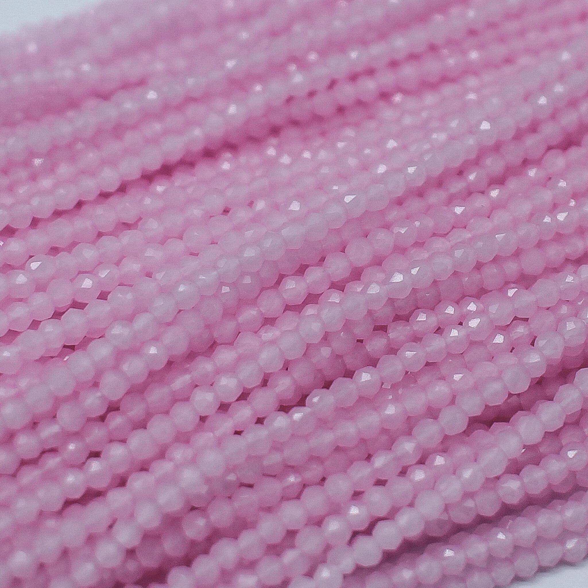 Micro Crystal Round Beads 1.5mm - Pastel Pink