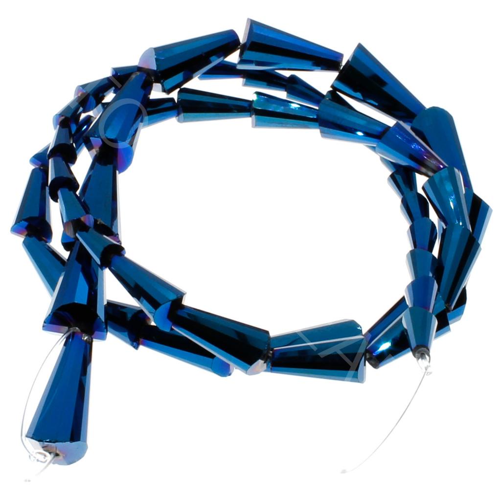 Crystal Tree Cone Beads 3 Sizes - Blue Iris