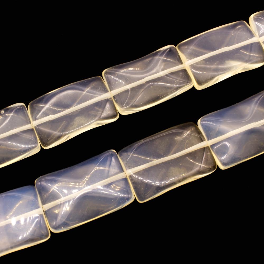 Opal White Curved Rectangle - 30x20mm