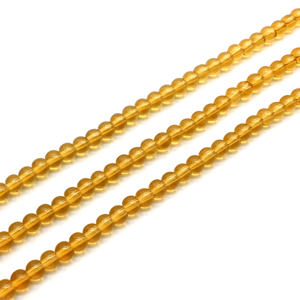 Glass round 6mm - Amber | Craft, hobby & jewellery supplies | Total