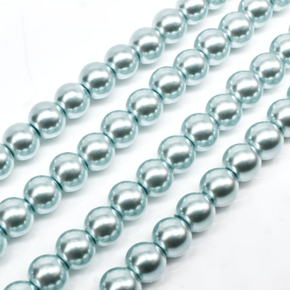Glass Pearl Round Beads 6mm - Powder Blue | Craft, hobby & jewellery ...