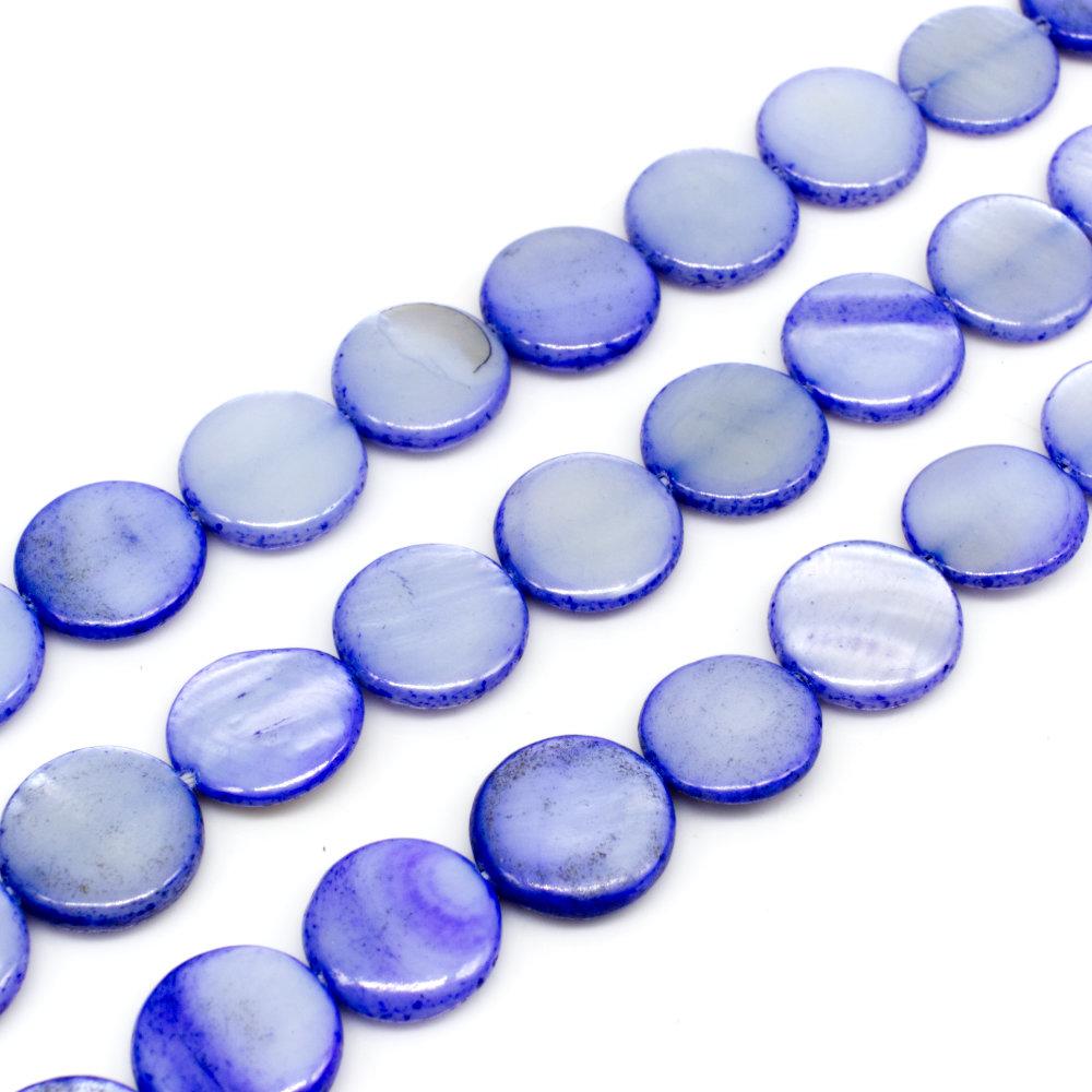 Shell Disc 11mm - Blue| Craft, hobby & jewellery supplies | Totally Beads