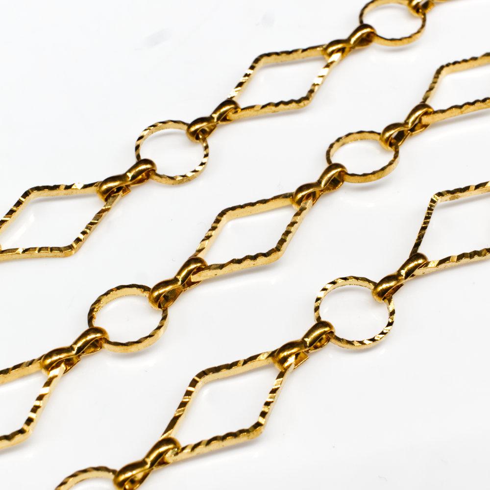 Gold Plated Chain - Etched Diamond 18mm & Ring 8 | Craft, hobby ...