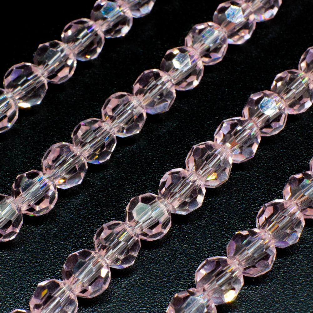 Crystal Round Beads 6mm - Pink 72pcs