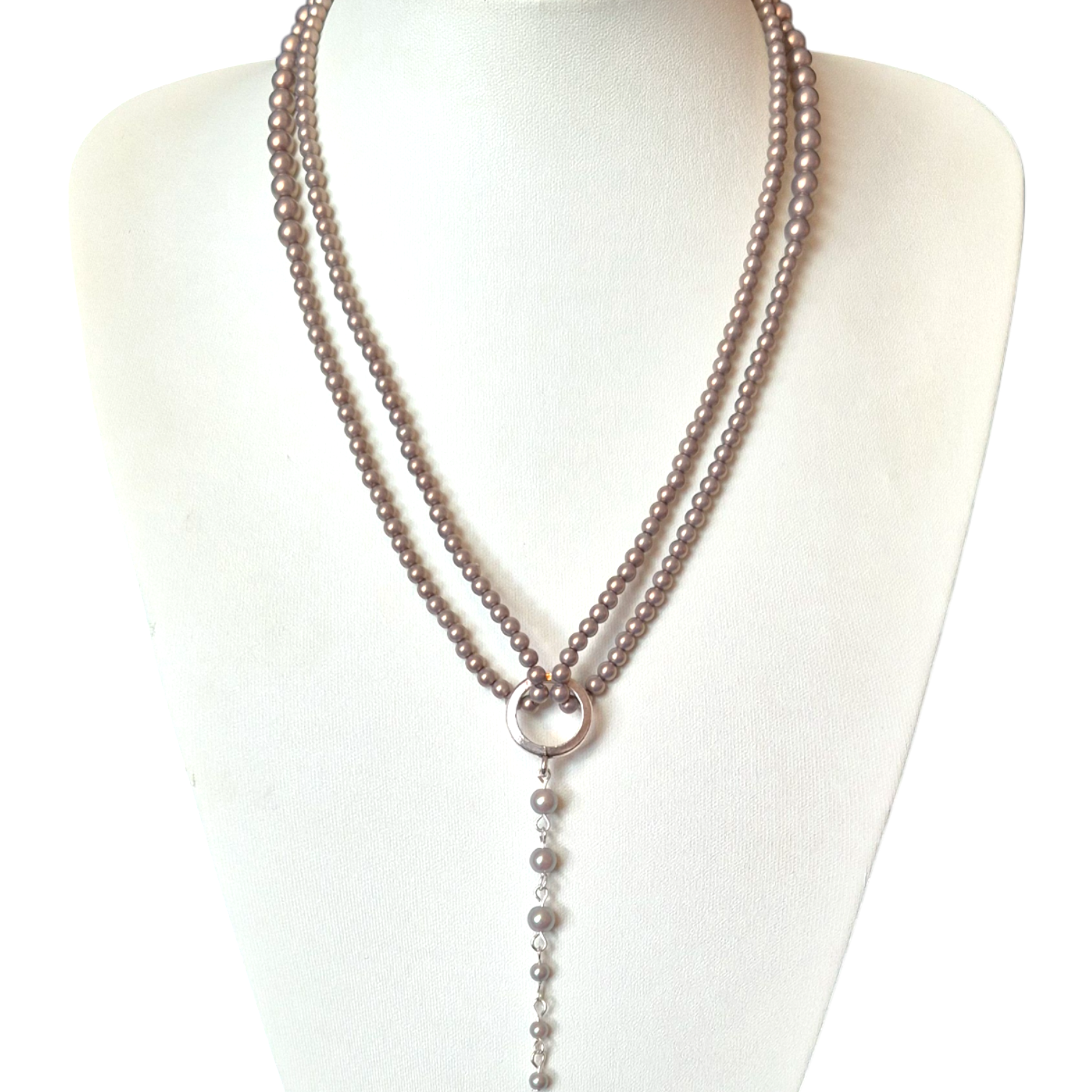 Gabby Pearl Necklace - Rustic Oak
