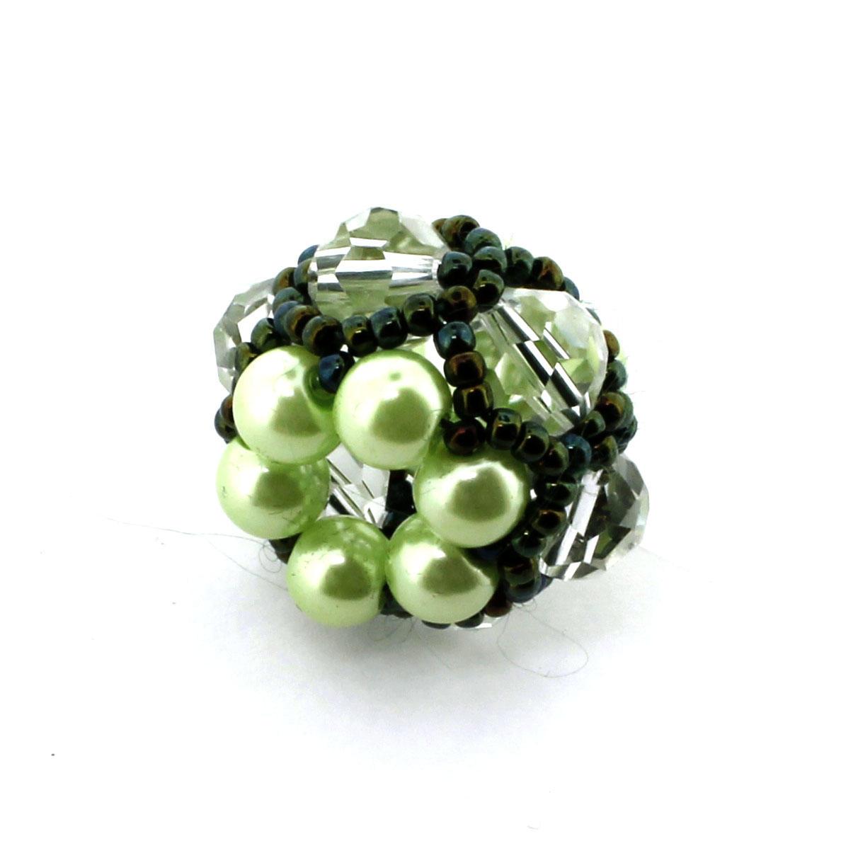 Erudite Large Crystal Beaded Beads - Lime Green