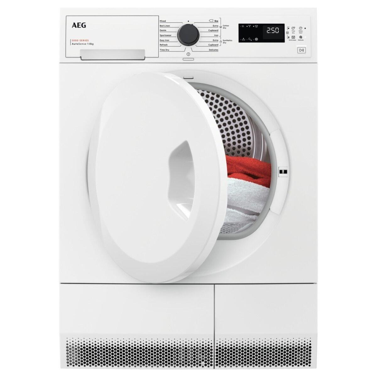 AEG TXC508B2B 5000 Series Freestanding AutoSense 8kg Condenser Tumble ...