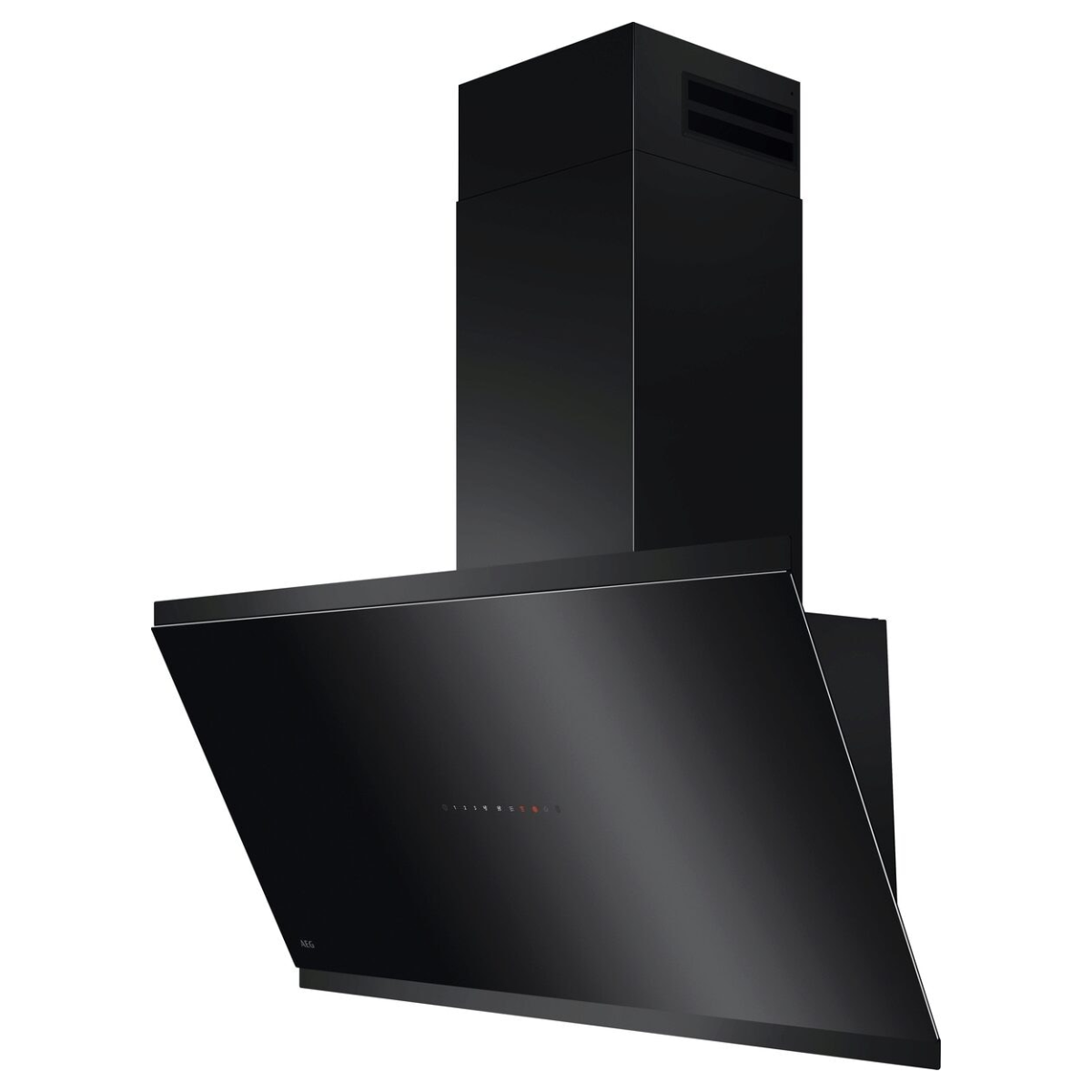 AEG GV77D91SB 7000 SilenceTech 90cm Black Glass Angled Wall Cooker Hood ...