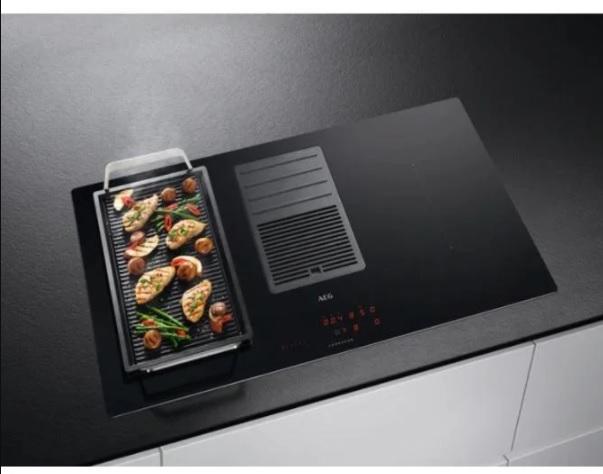 AEG ComboHob IDE84244IB 83cm Venting Induction Hob - Black U45369