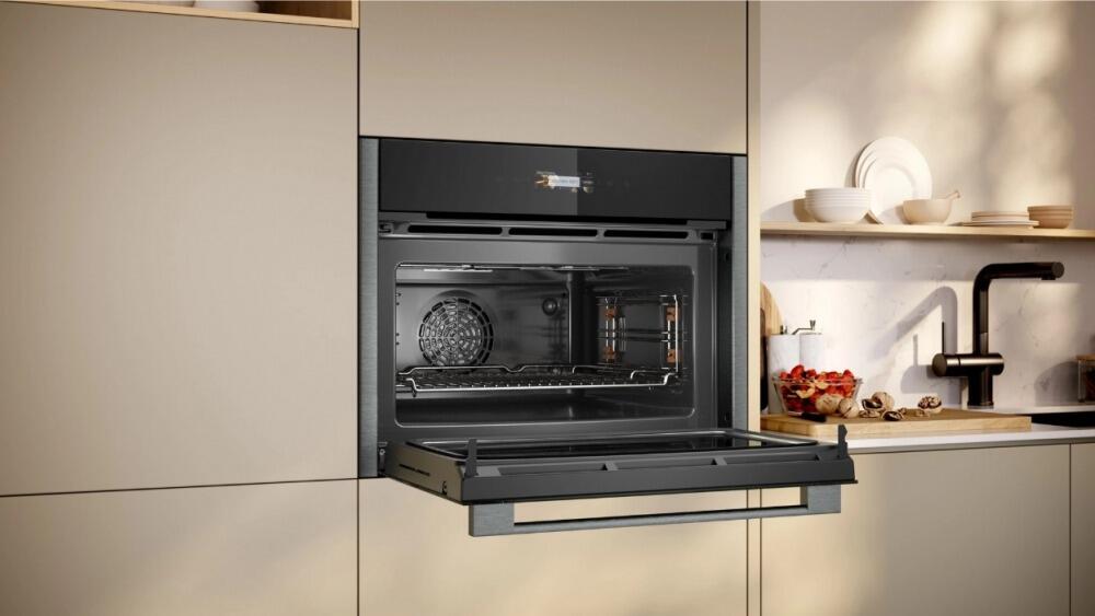 NEFF N70 C24MR21G0B Built-in Compact Oven with Microwave Function, Grey ...