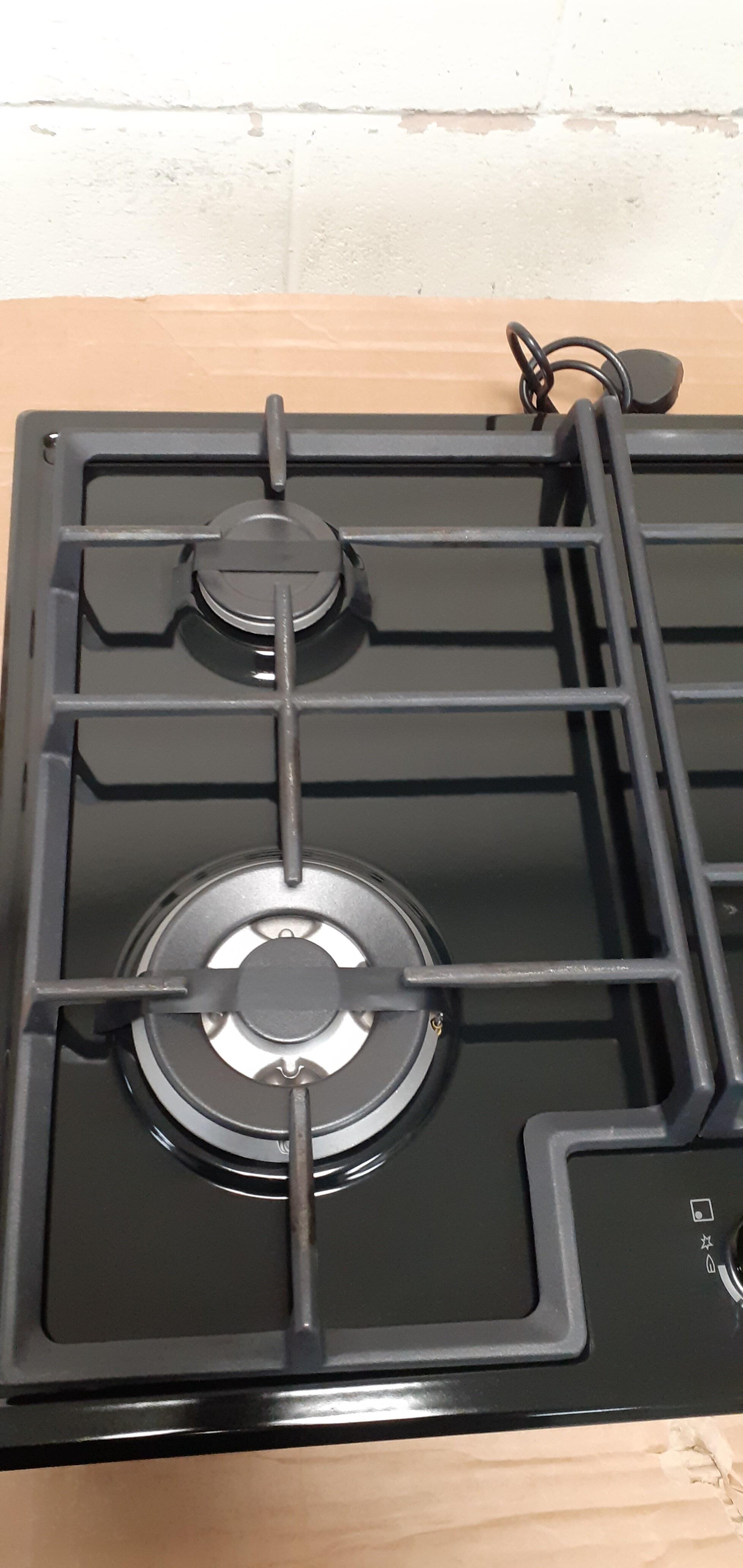 Zanussi ZGNN645K 60cm 4 Zone Gas Hob in Black with Cast Iron Pan ...