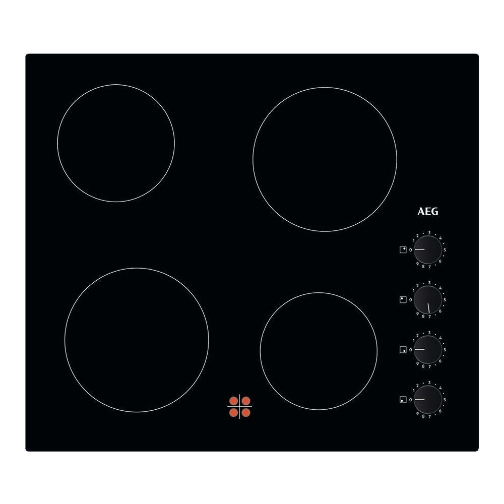 AEG HK614000CB 60cm Ceramic Hob 4 Zone Rotary Controls with Heat ...