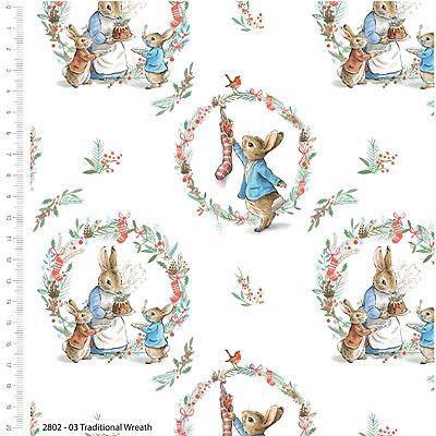 Peter Rabbit Christmas Traditions - Traditional Wreath White 2802-03