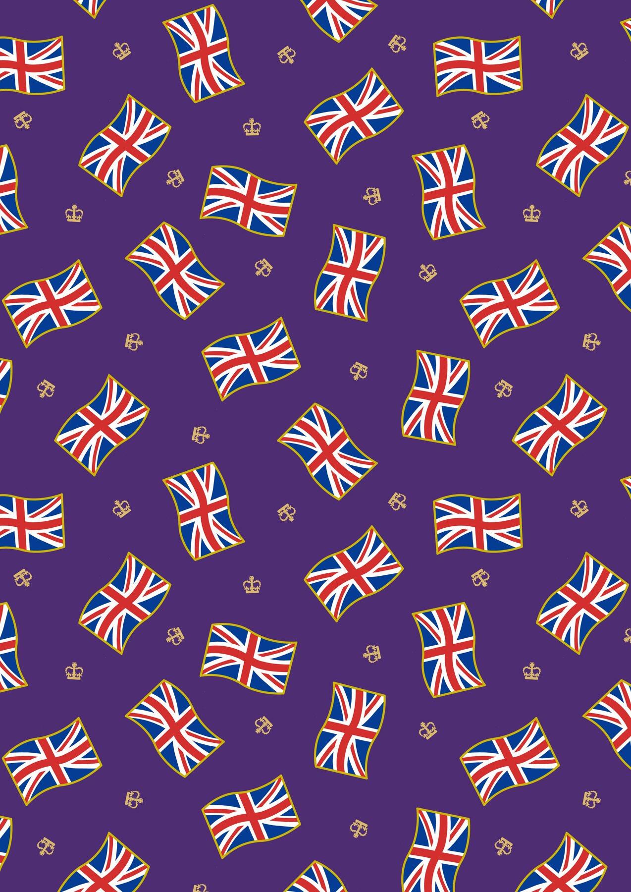 Coronation Day - Flags on Purple - A763 C2