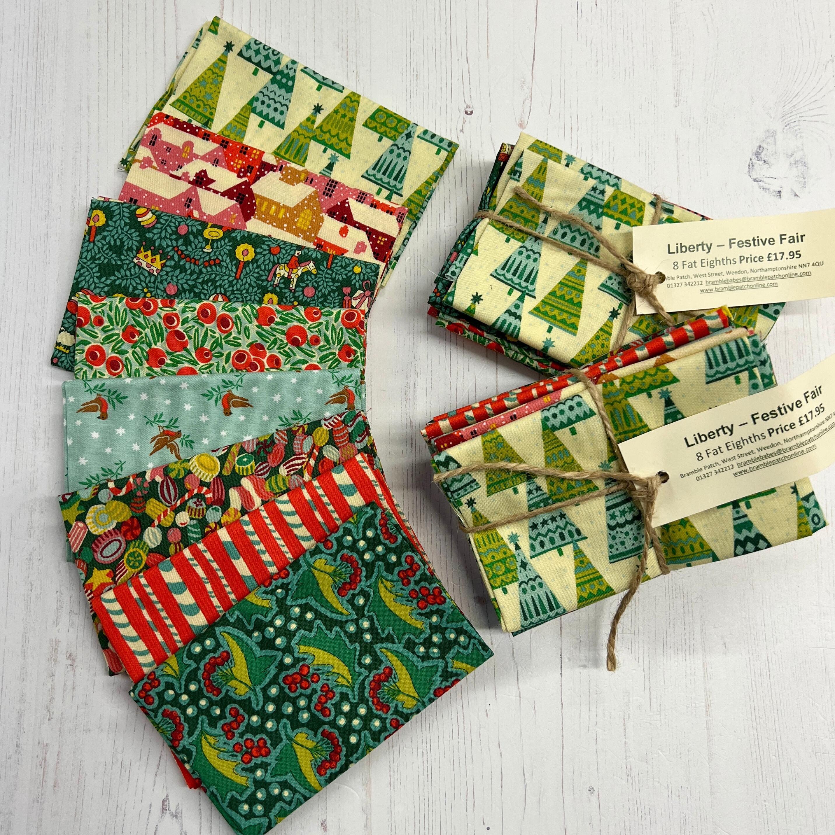 Day 2 Stitchmas - Liberty - Festive Fair Fat Eighth Bundle