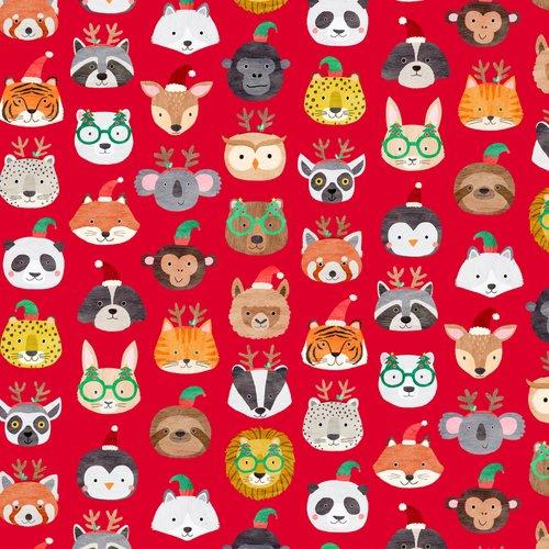 Merry Menagerie - Animals Red - 2129
