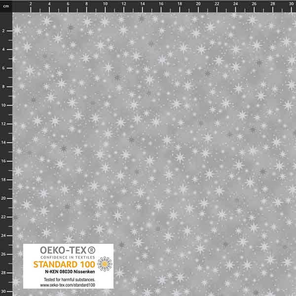 Star Sprinkle - Grey Stars with Silver Metallic 4599 907