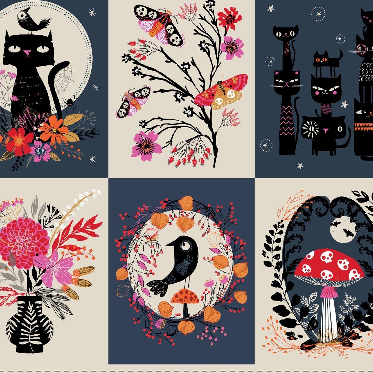 Full Moon - Blocks 14" x 11" Panel 1876