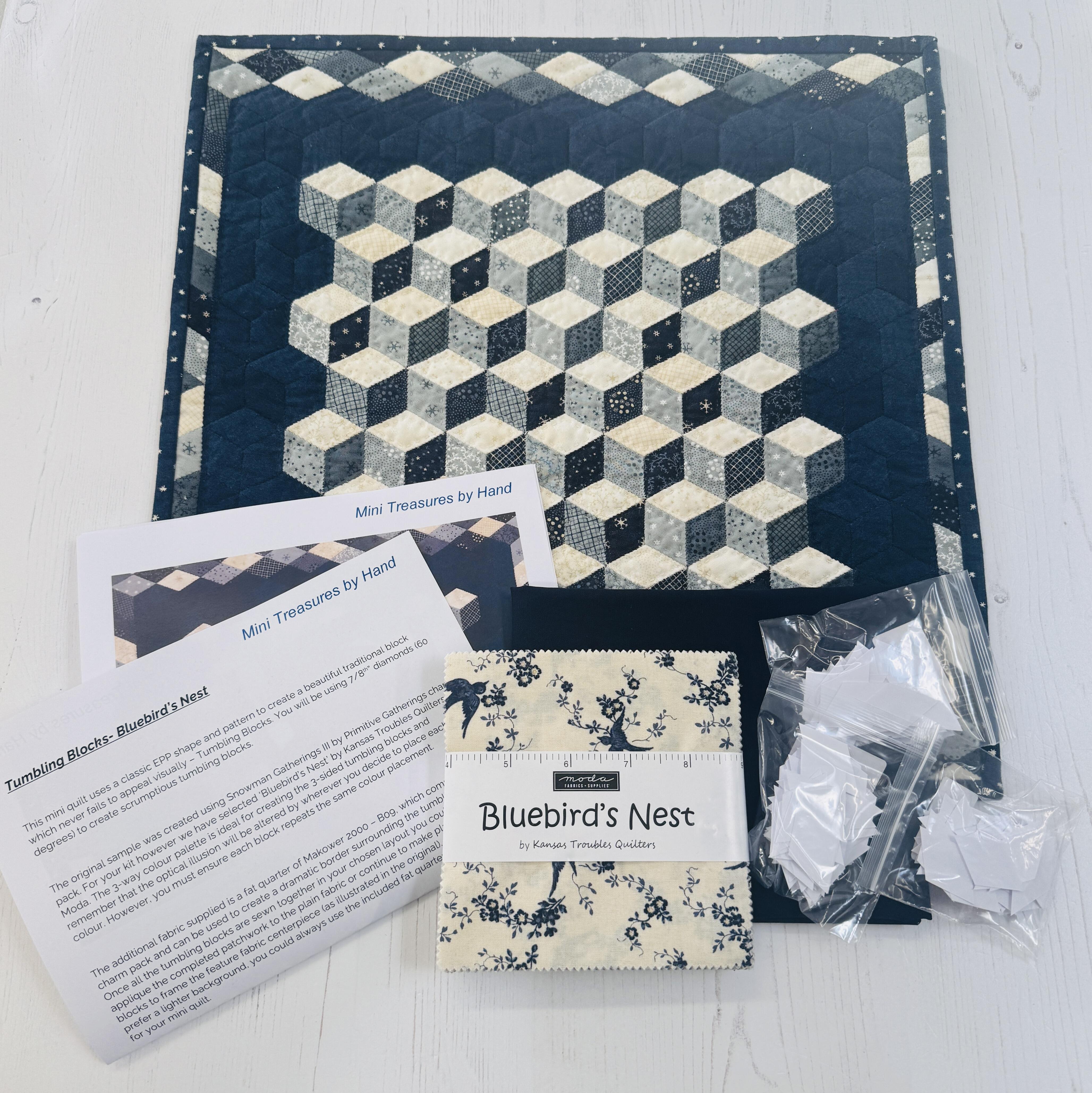 Mini Treasures by Hand : Tumbling Blocks - Bluebird's Nest