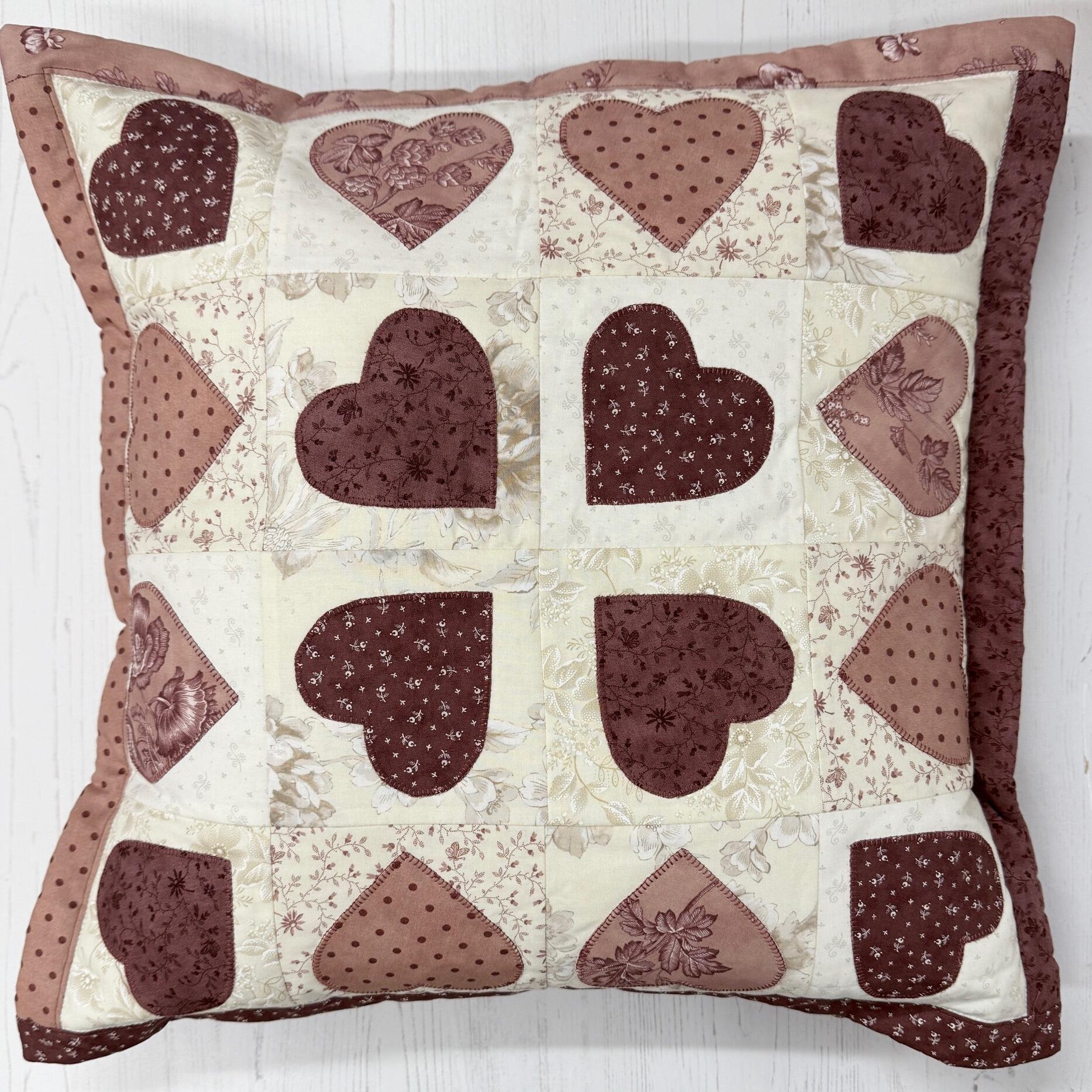 Lavender Fields Applique Hearts Cushion Kit