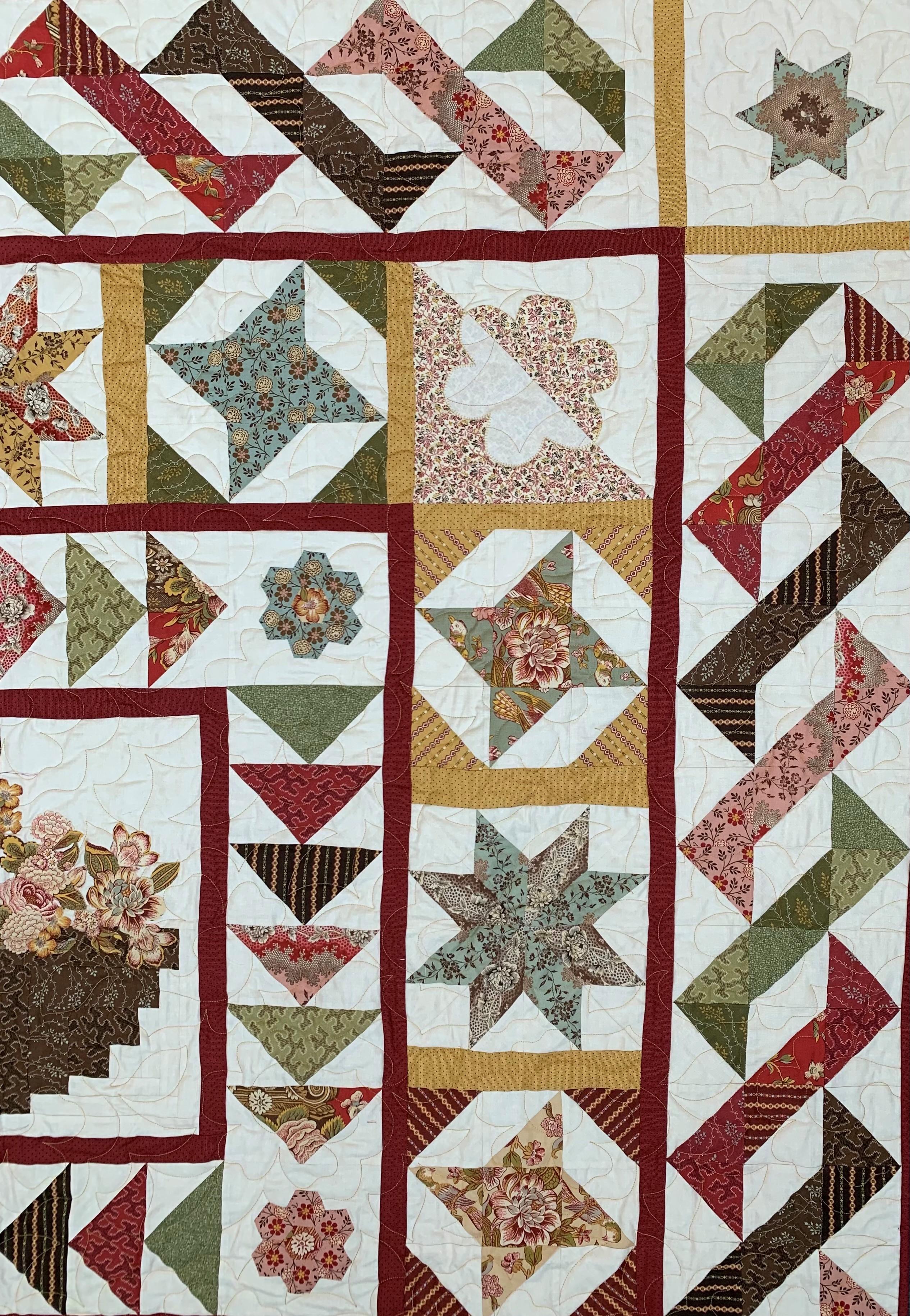 The Medallion Gathering - Block Of Month - MACHINE PIECED including ...