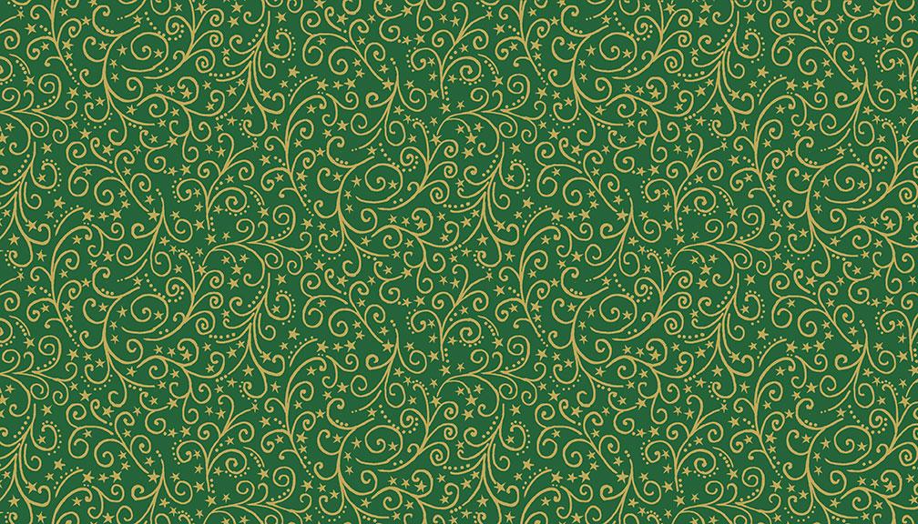 Twelve Days Metallic Scroll Green 2097/G