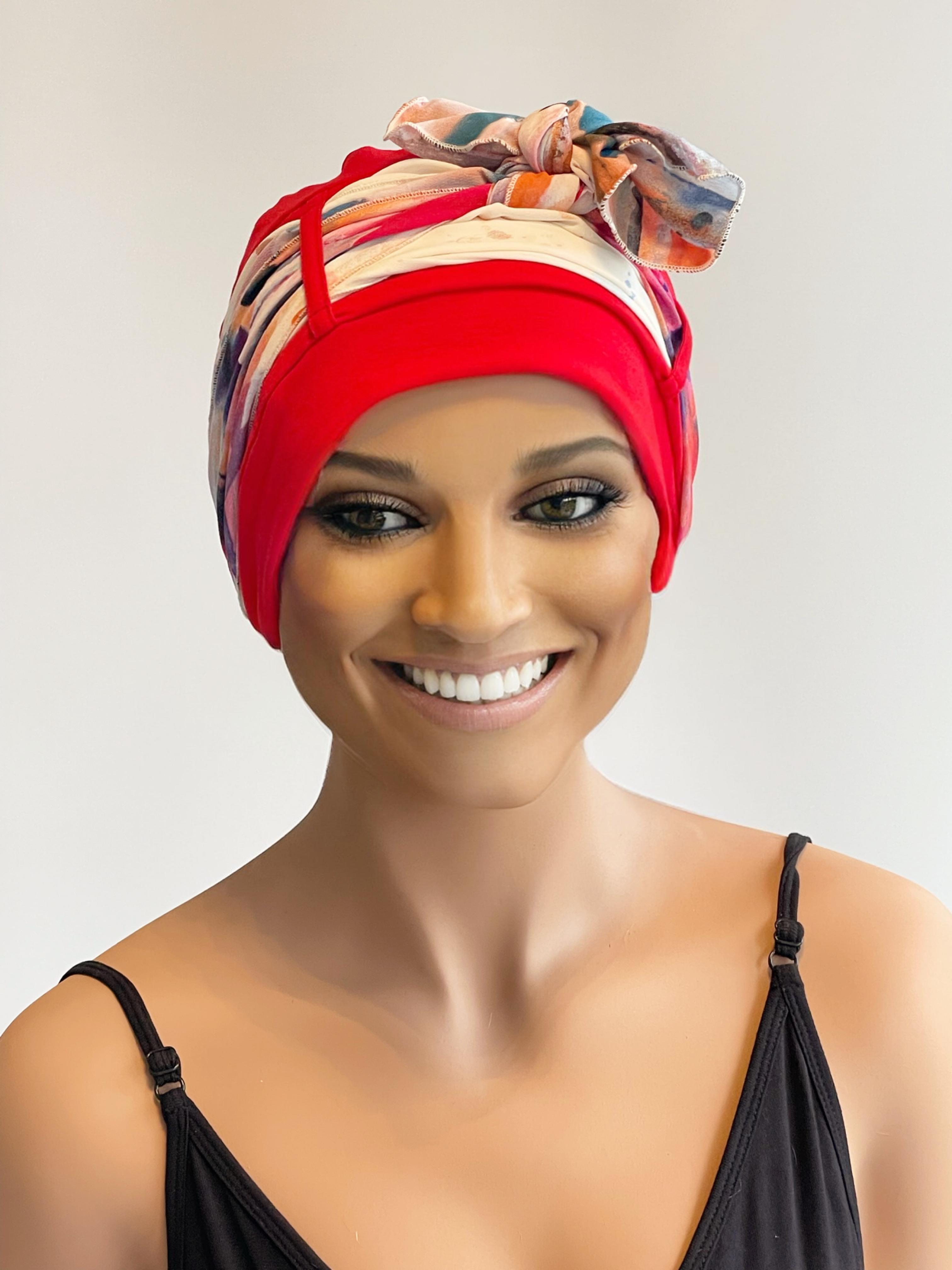 Catherine two look headscarf red