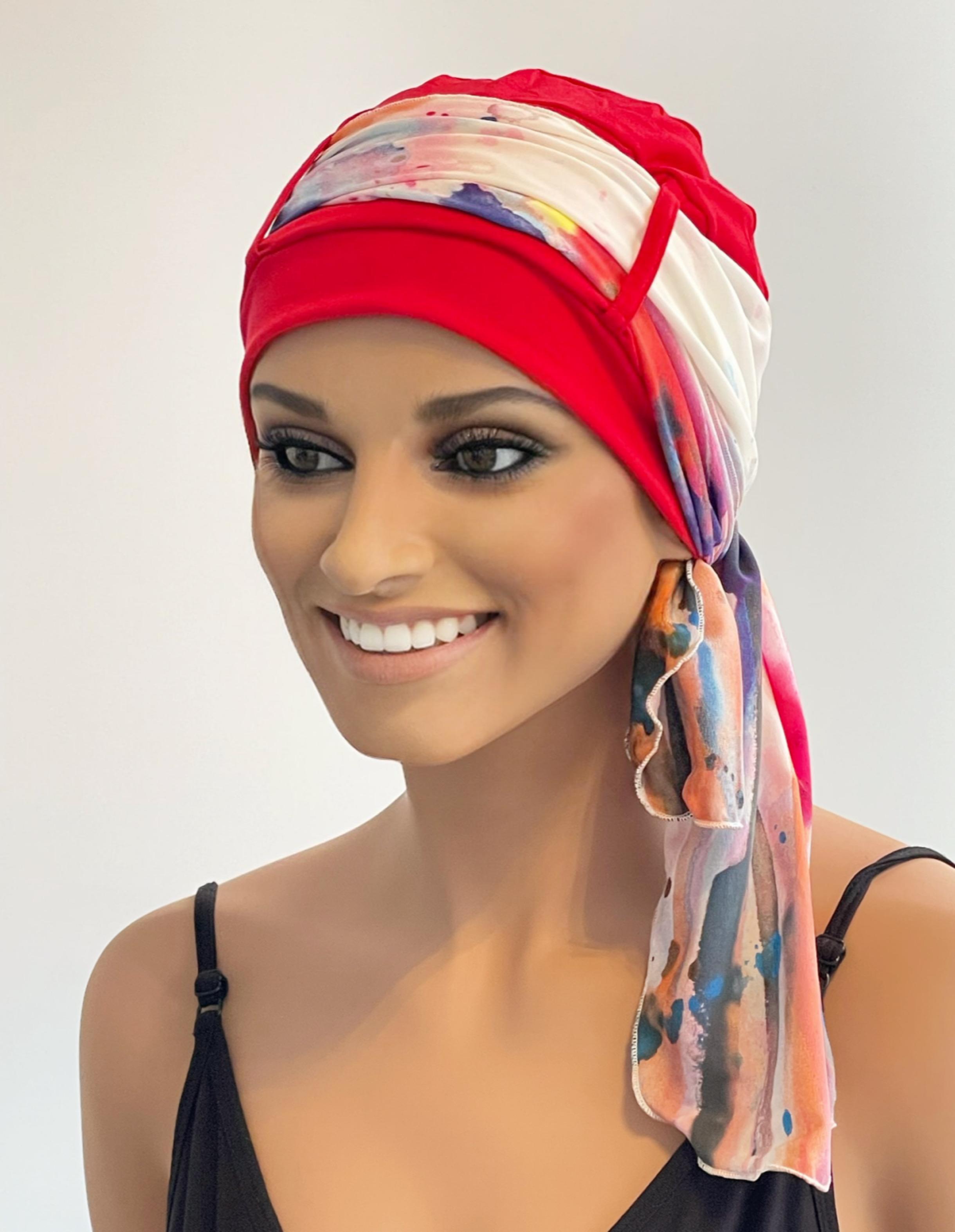 Catherine two look headscarf red