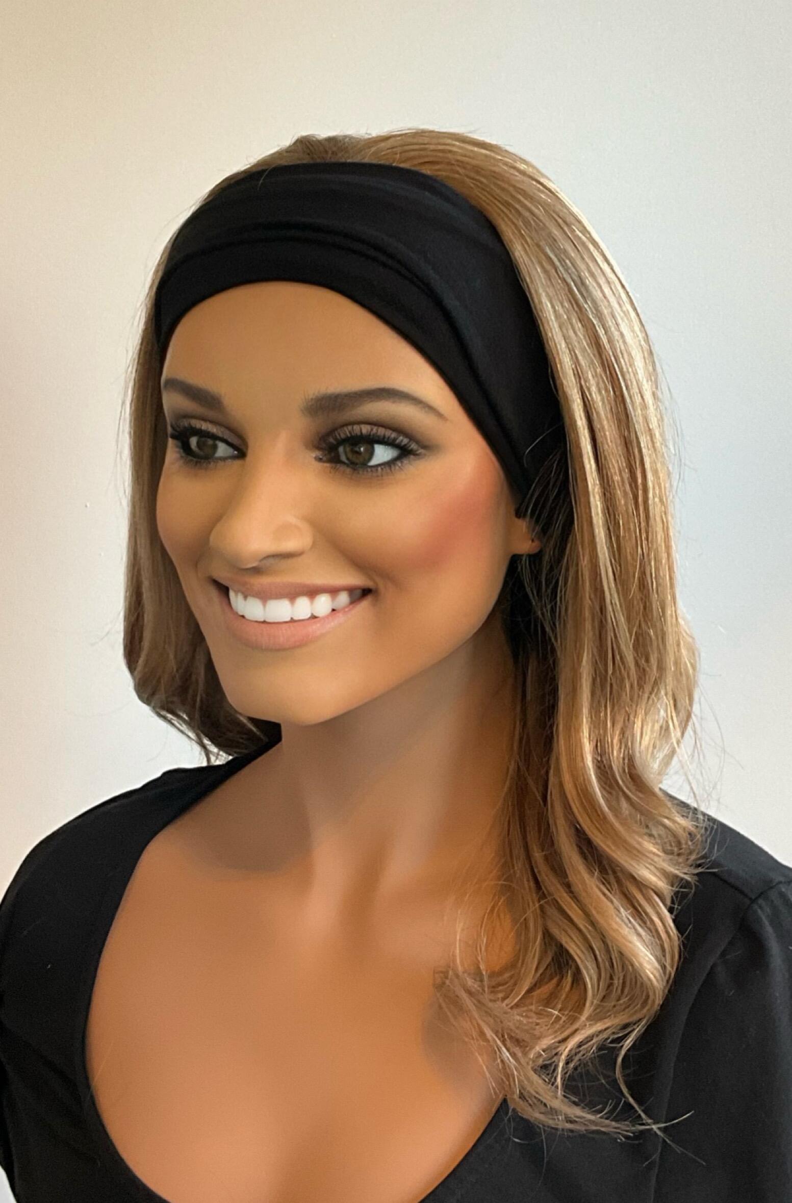 Human hair gym & swim wig bronde