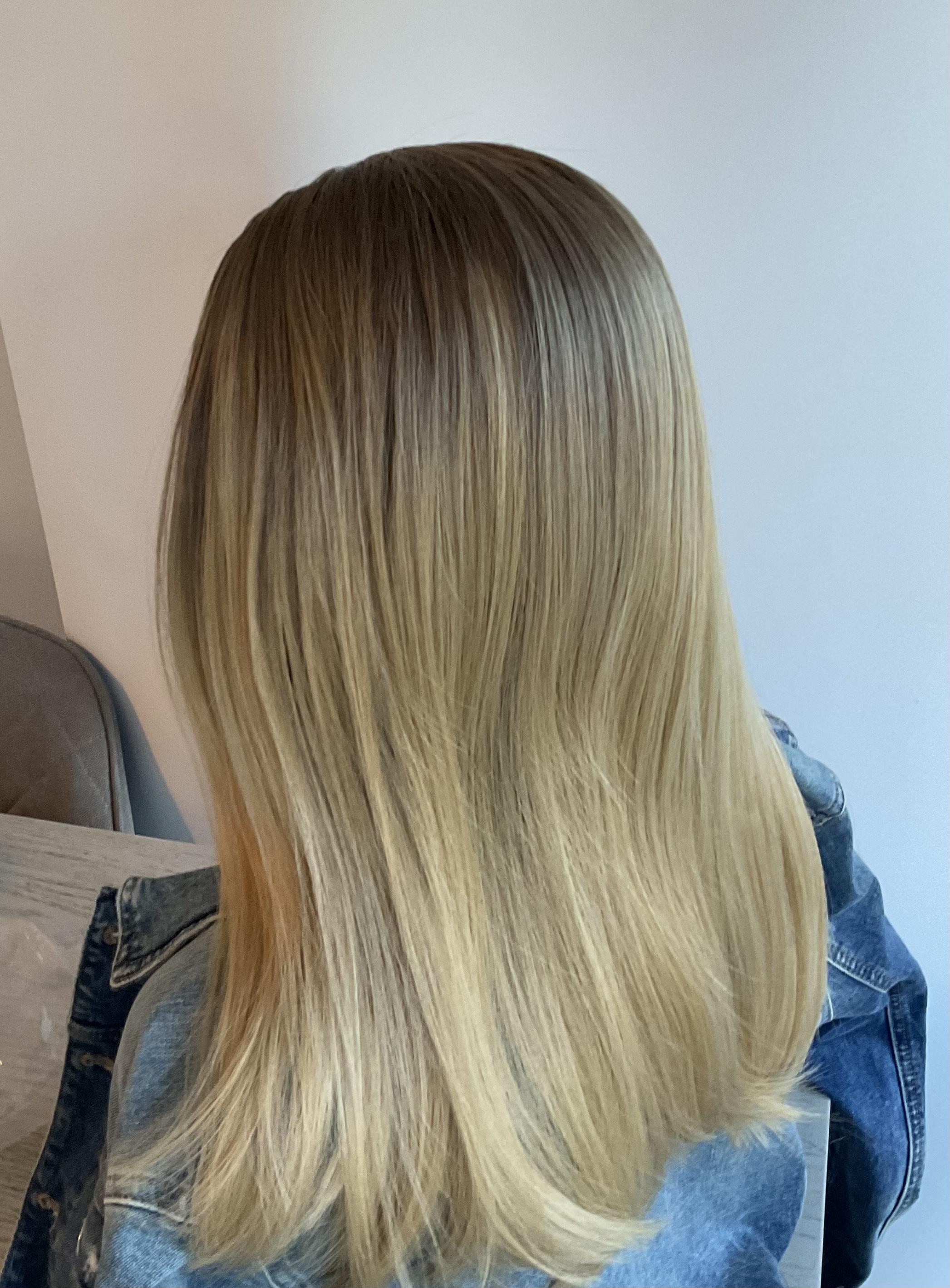 £45 Dark blonde rooted light caramel