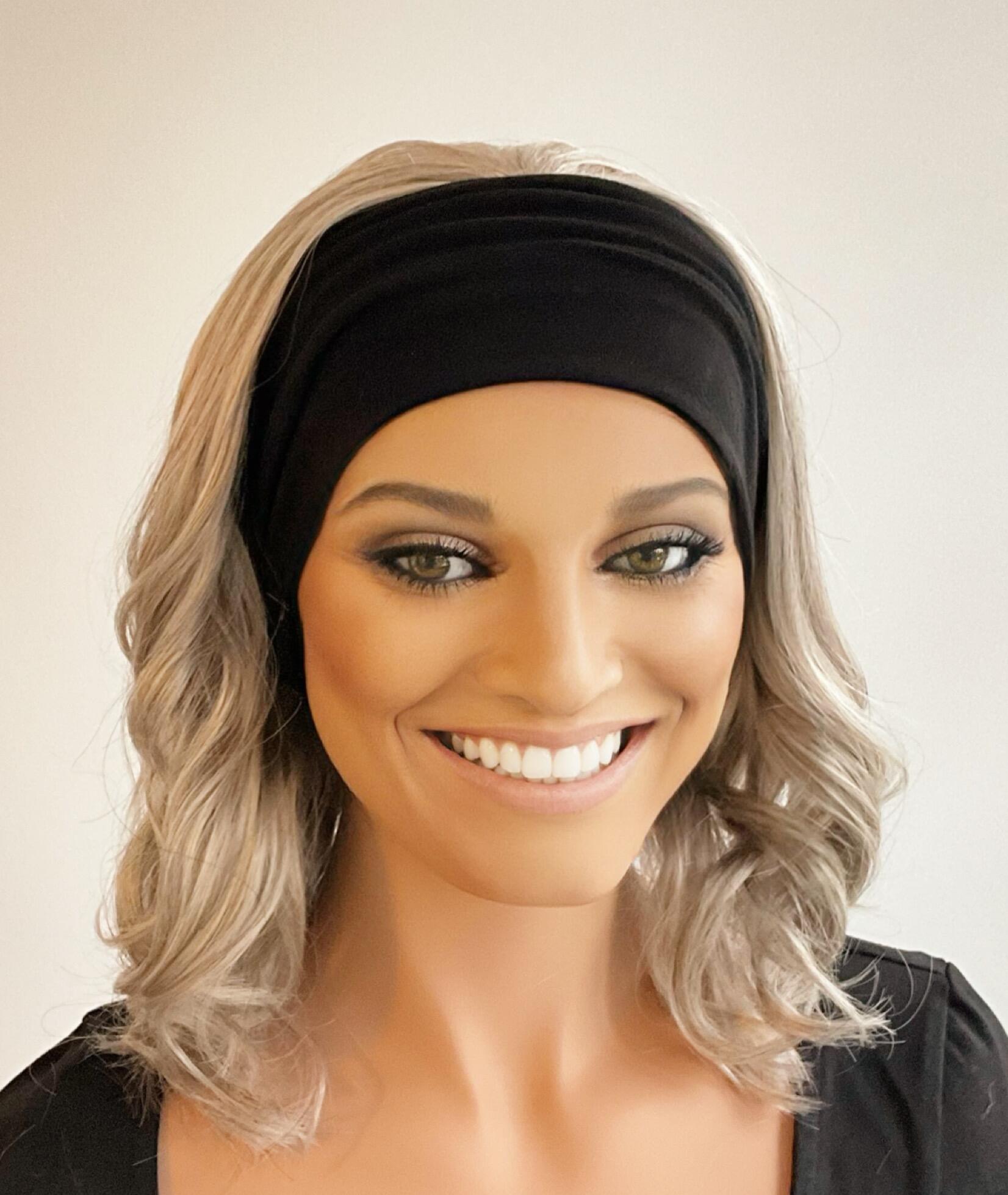 Premium range pearl grey beach wave gym & swim wig