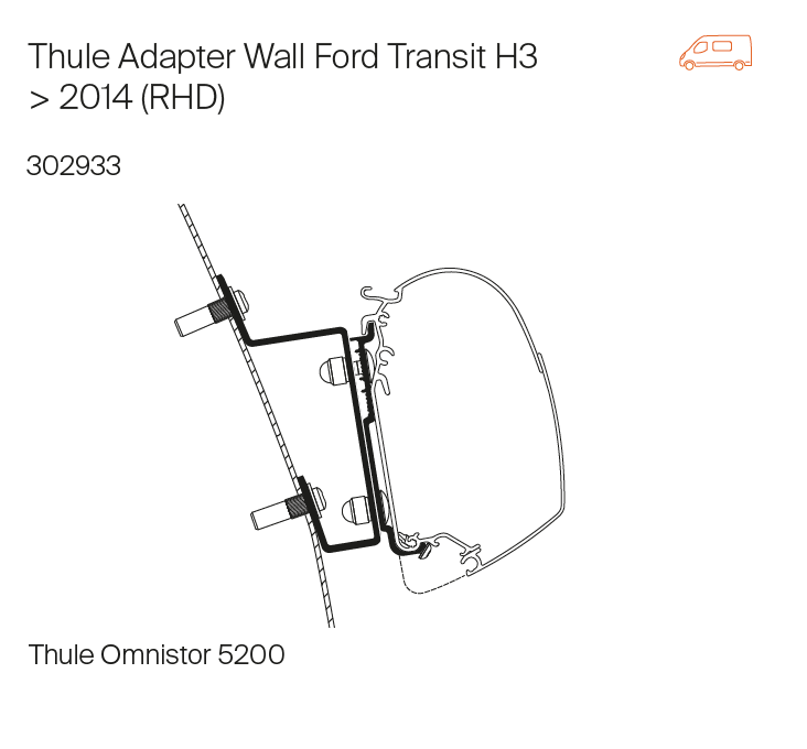 Thule Adapter for Ford Transit H3 (2014>)