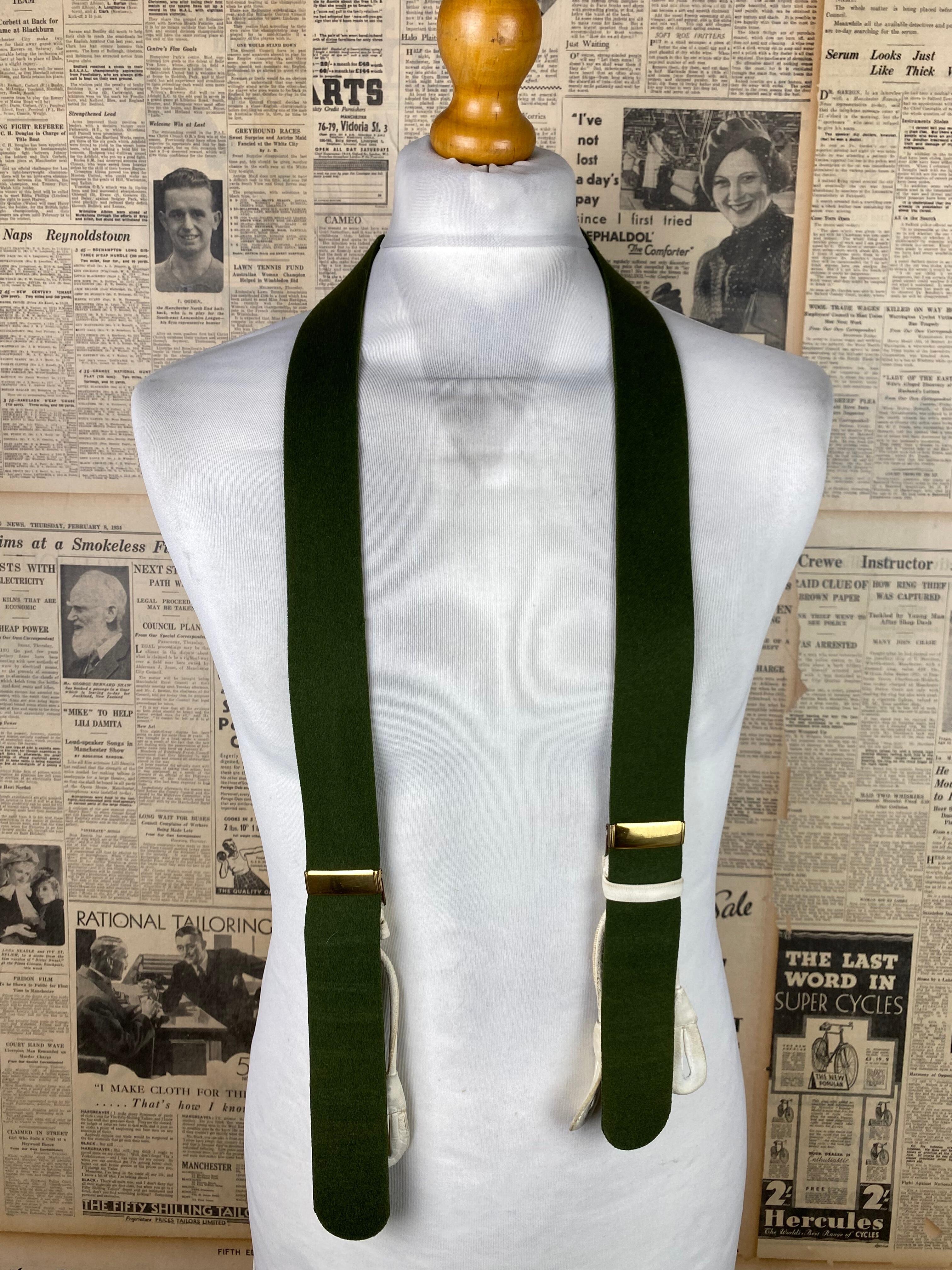 Green Albert Thurston button braces