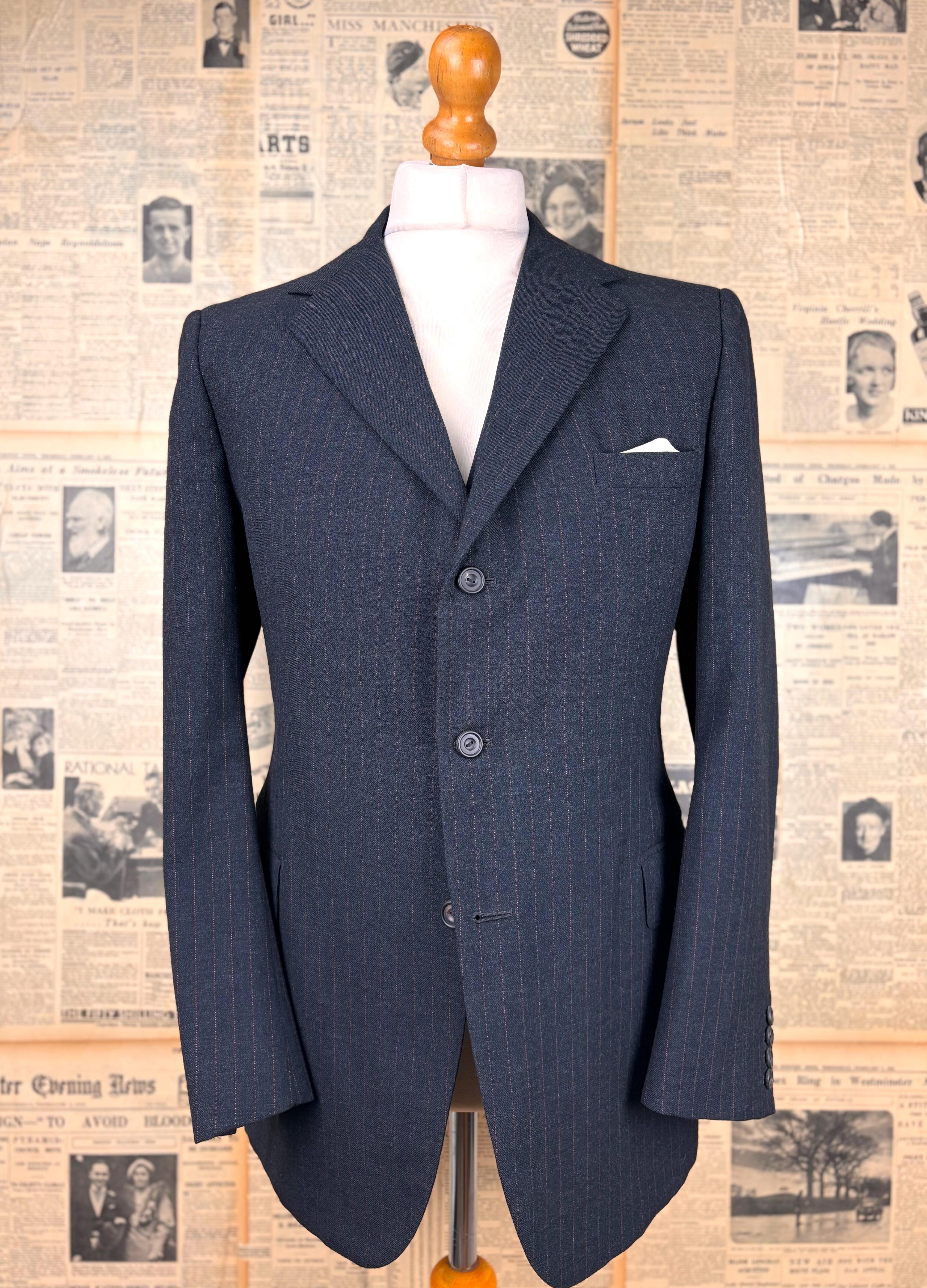 1989 Huntsman three piece grey suit size 42
