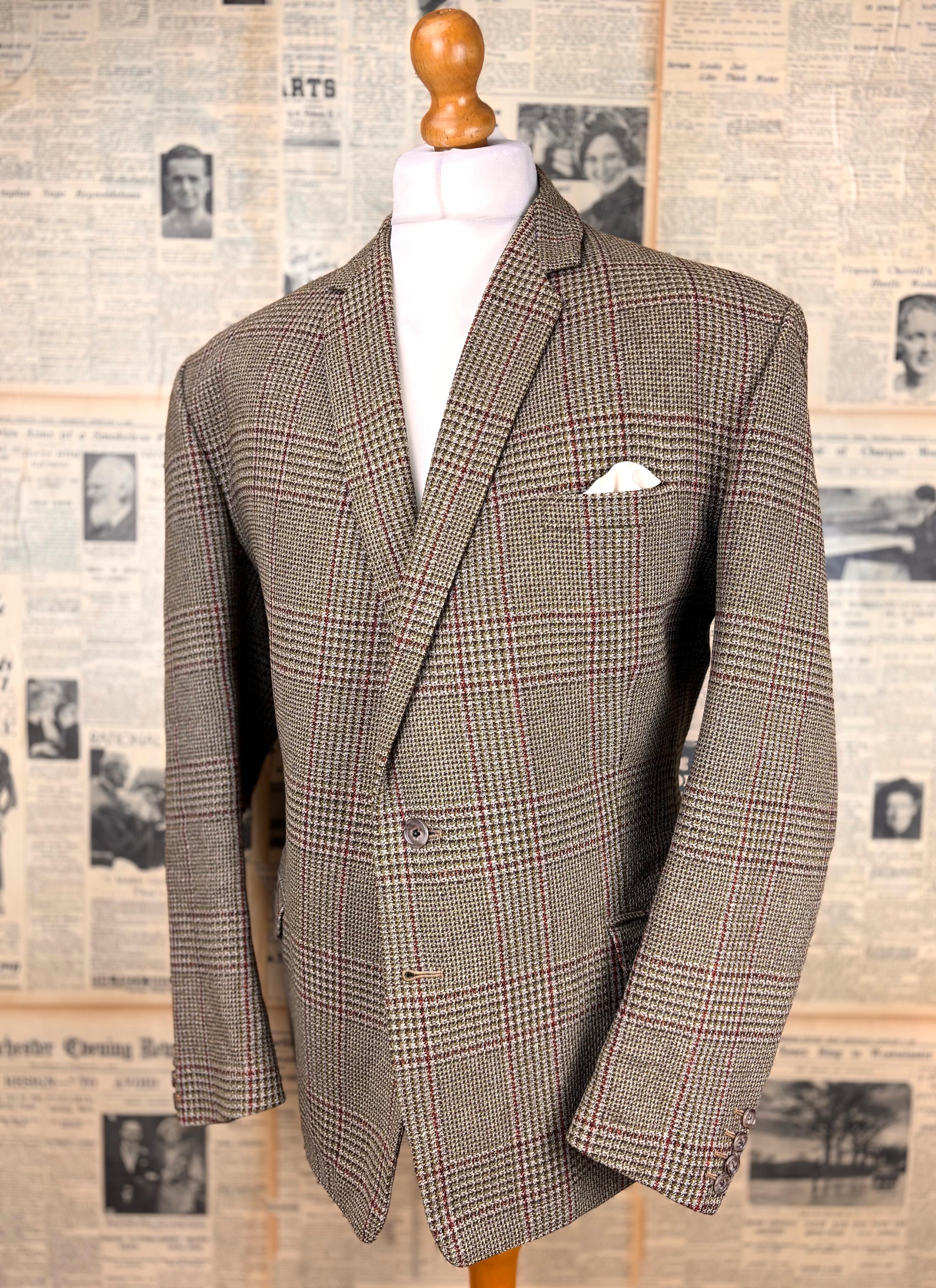 ARC35 Bespoke 1950's two button tweed jacket size 44 46 reg long