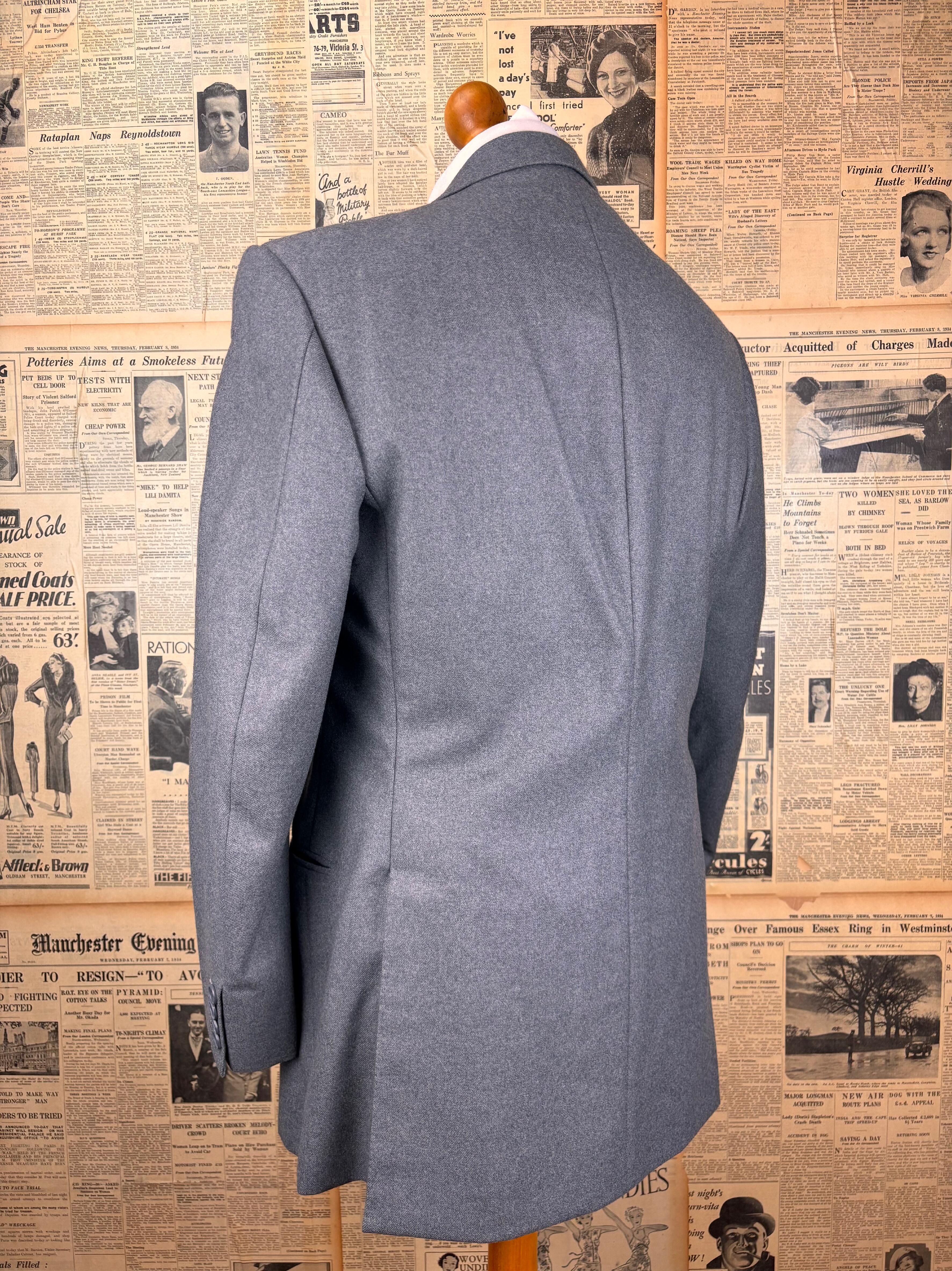 1991 Dege double breasted heavy flannel suit size 42