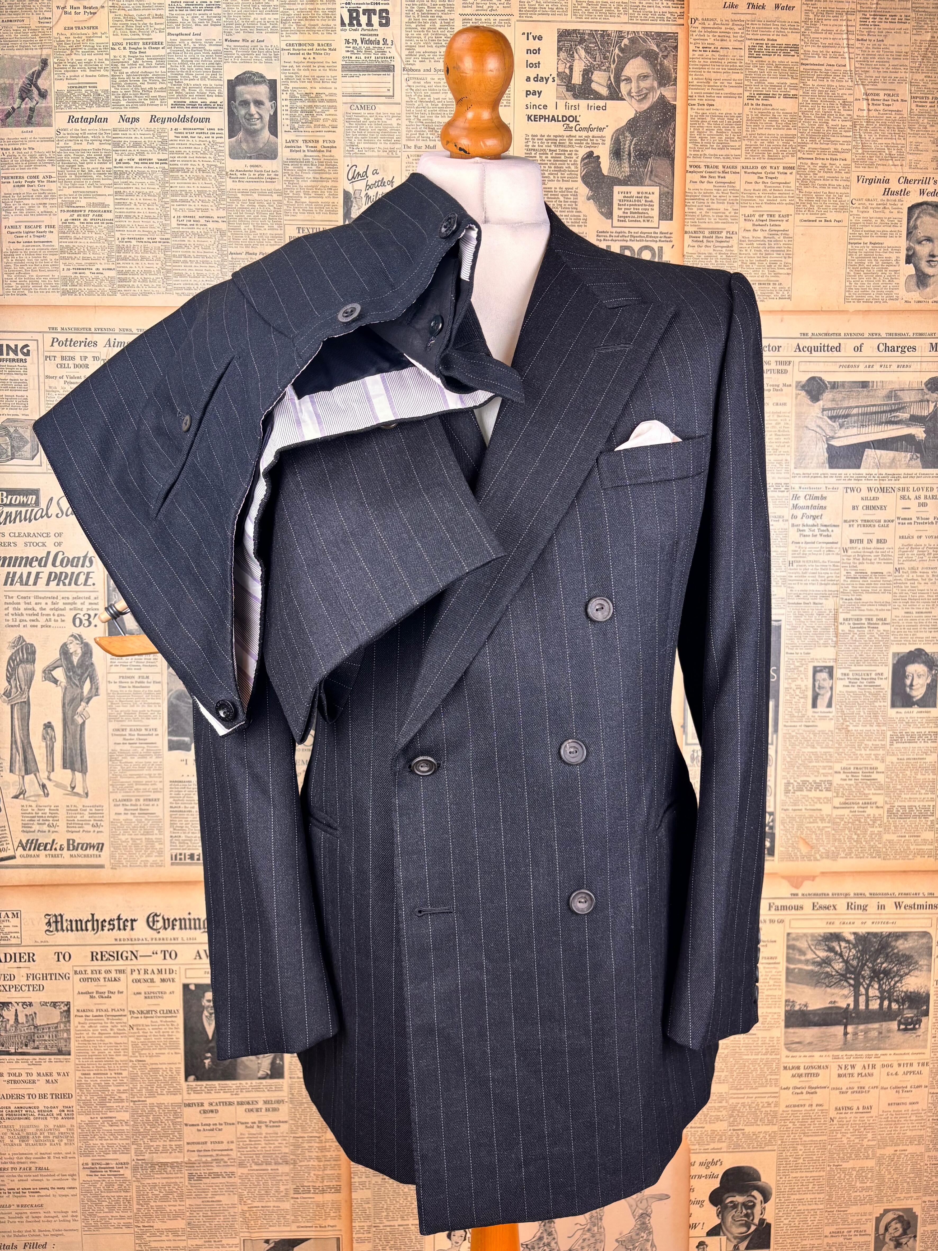 1993 Huntsman grey pin stripe suit size 42