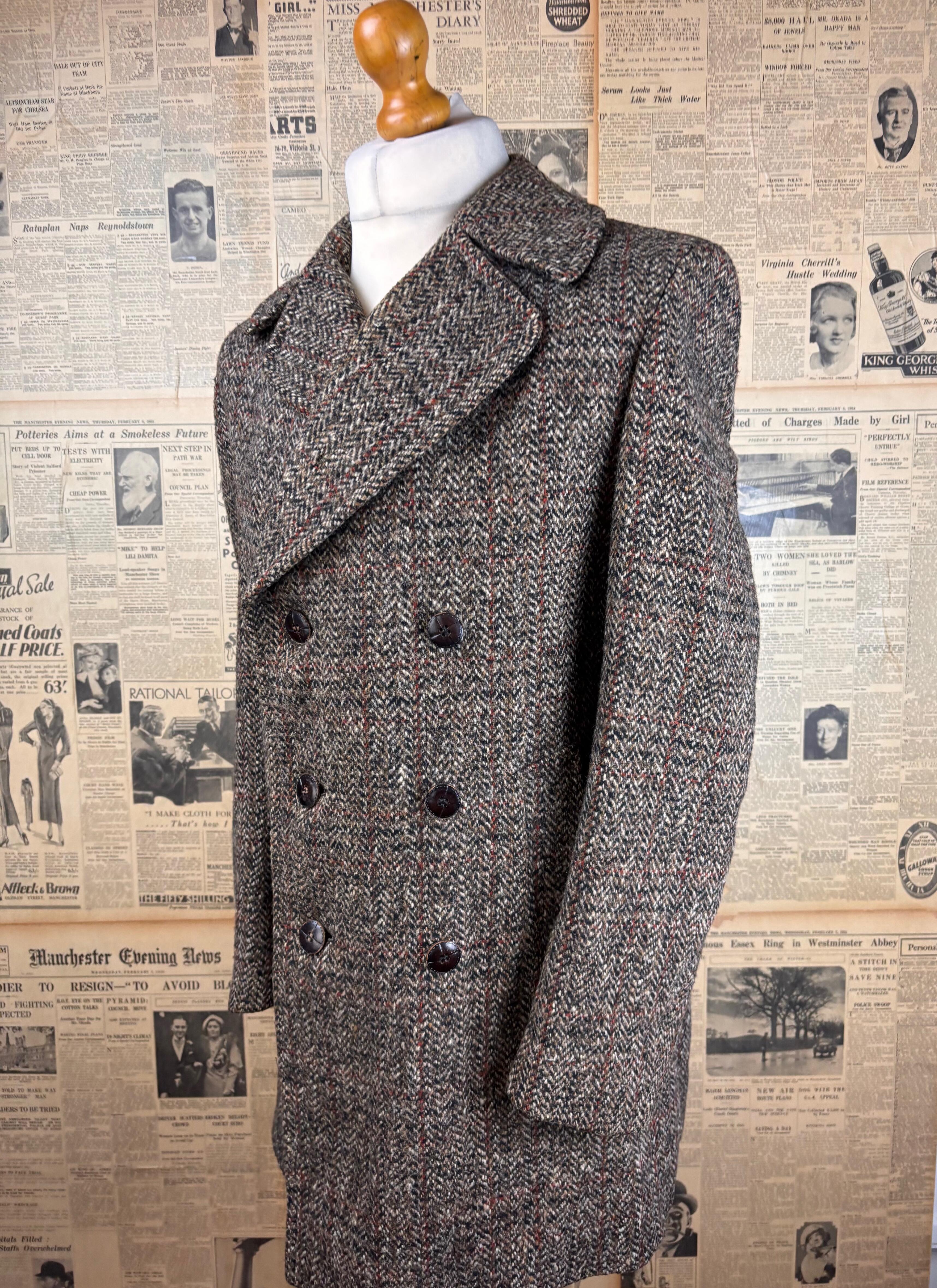 1970's tweed reefer pea coat size 40