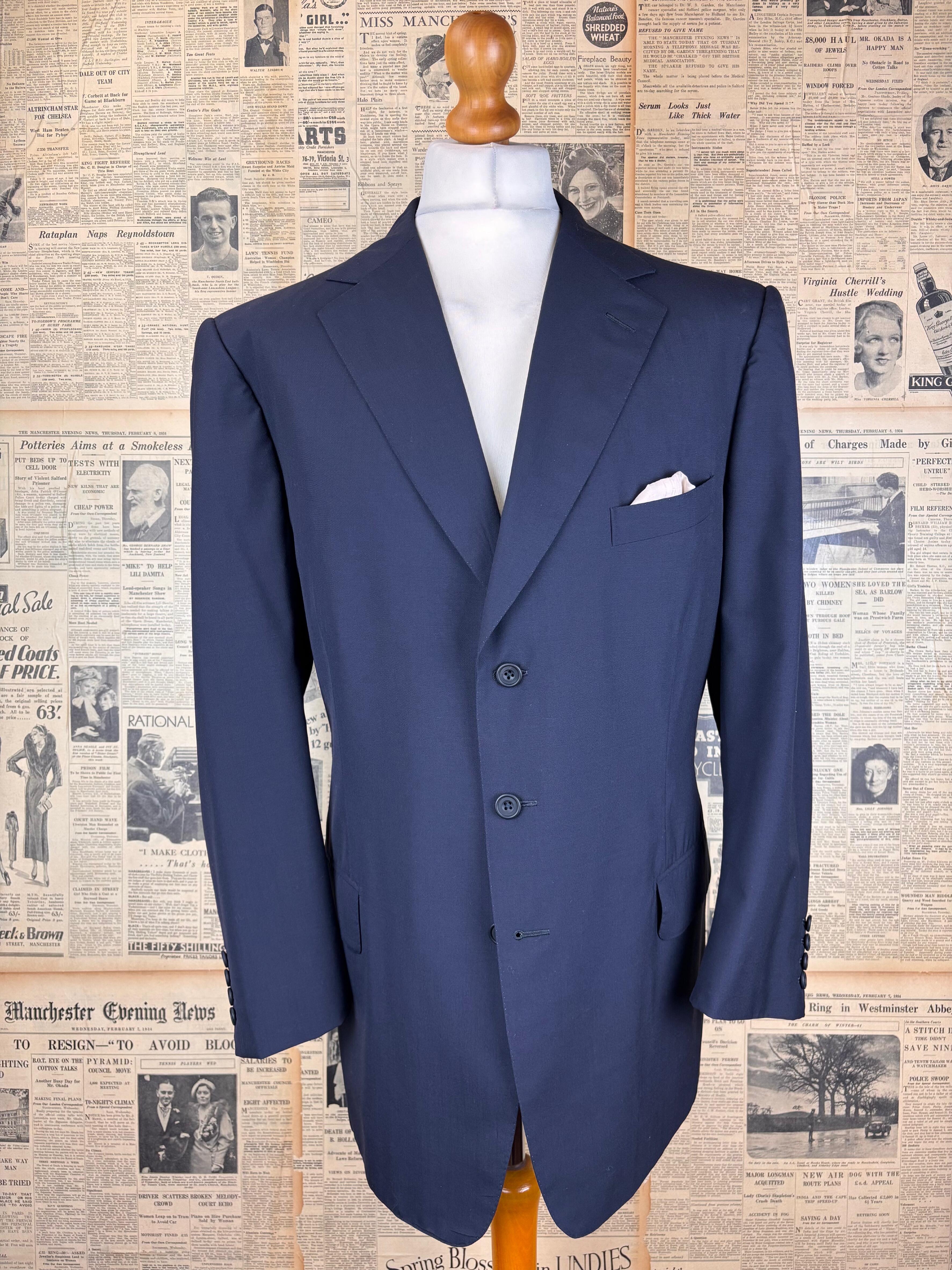 2004 Maurice Sedwell Savile row navy suit size 46